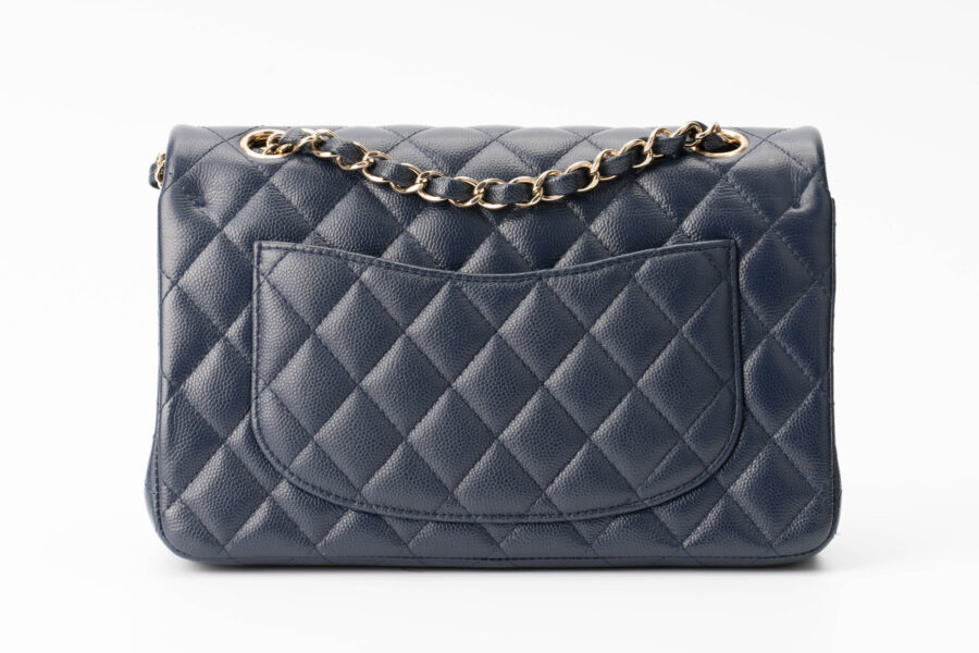 Chanel Small Classic Flap Bag Caviar Navy Blue - Luxury Shopping
