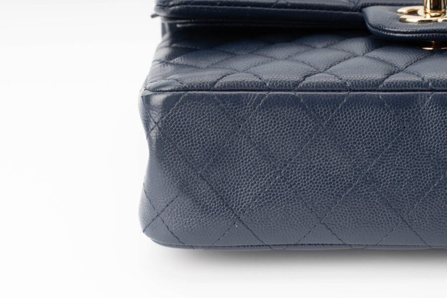 Chanel Small Classic Flap Bag Caviar Navy Blue - Luxury Shopping