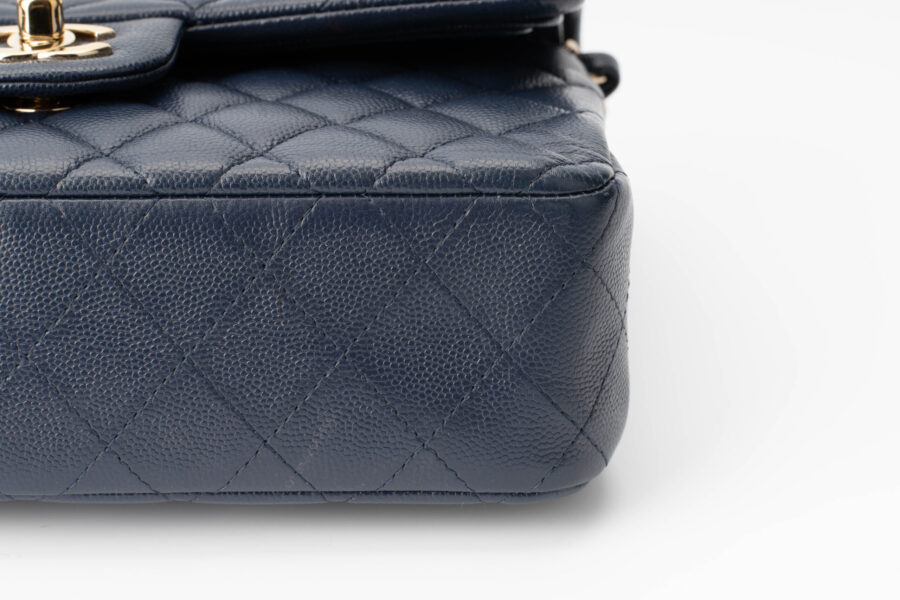 Chanel Small Classic Flap Bag Caviar Navy Blue - Luxury Shopping