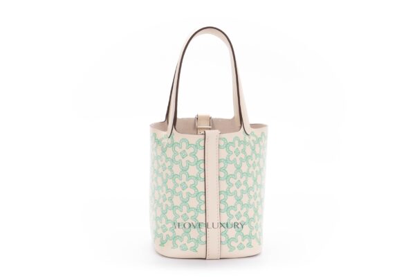 Hermès Micro Picotin Lucky Daisy Swift Nata/Vert/Blanc - Luxury Shopping
