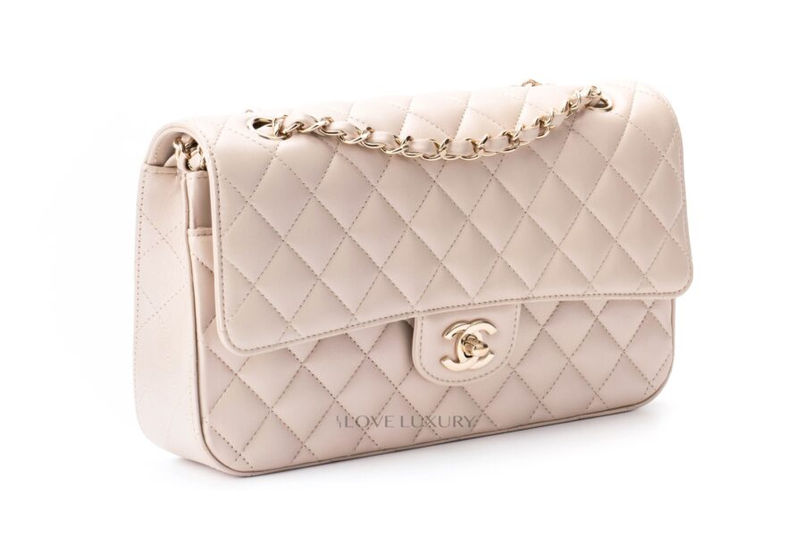 Chanel Medium Classic Flap Iridescent Ivory - Luxury Shopping