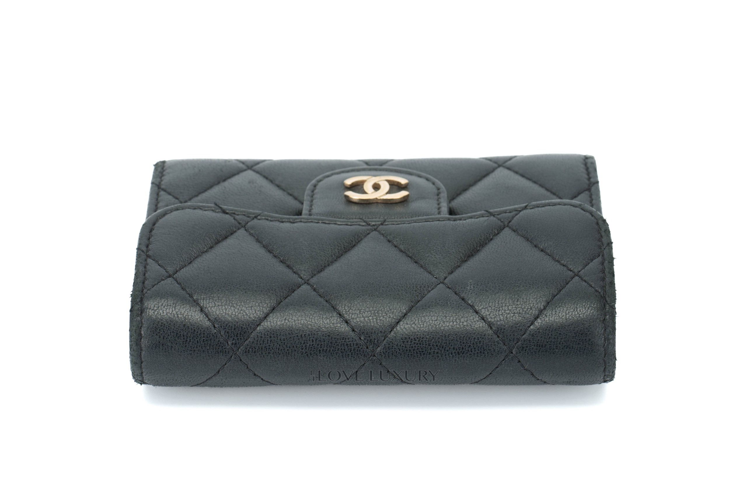 Chanel Small Card Holder Wallet Lambskin Black - Luxury Shopping