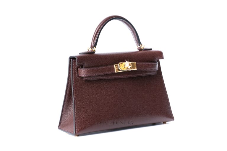 Hermès Mini Kelly II Chamkila Chevre Rouge Sellier - Luxury Shopping
