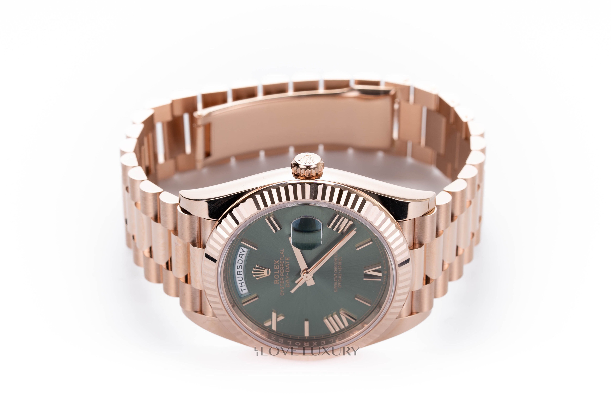 Rolex Day-Date Rose Gold Olive Dial 50th Anniversary – ref 228235 ...