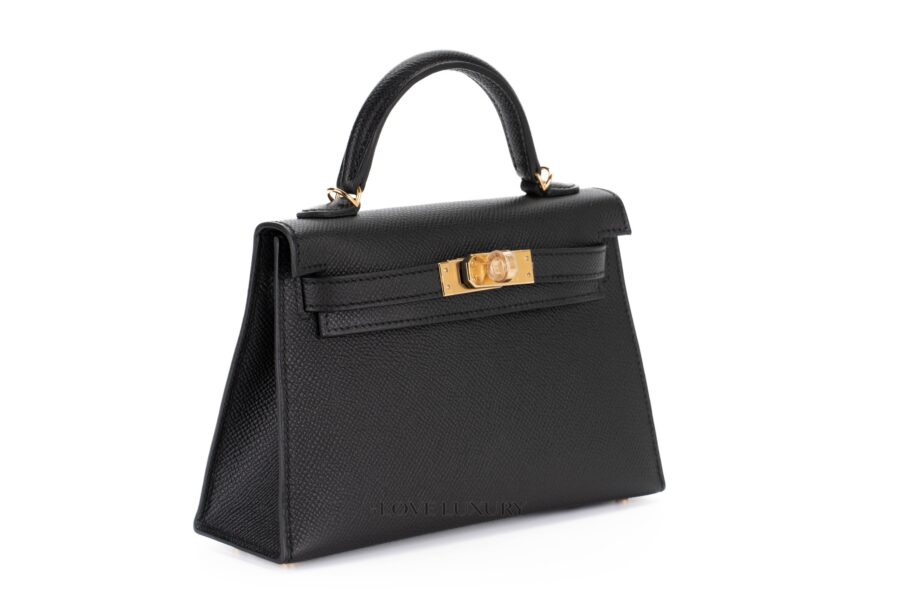 Hermès Mini Kelly II Epsom Black Ghw - Luxury Shopping