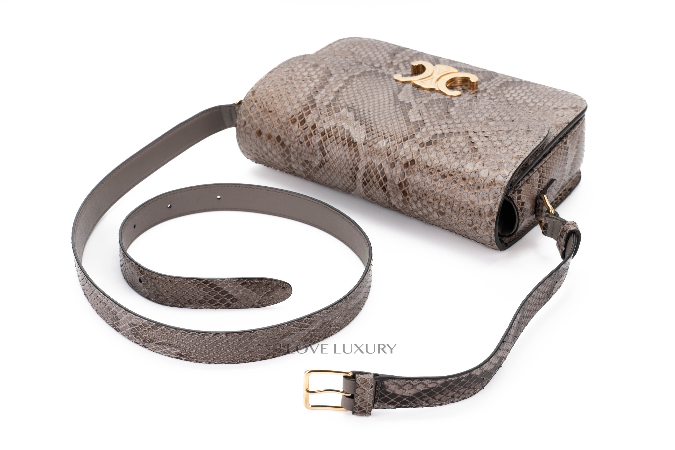 Celine Triomphe Python Patchwork Bag - Luxury Shopping