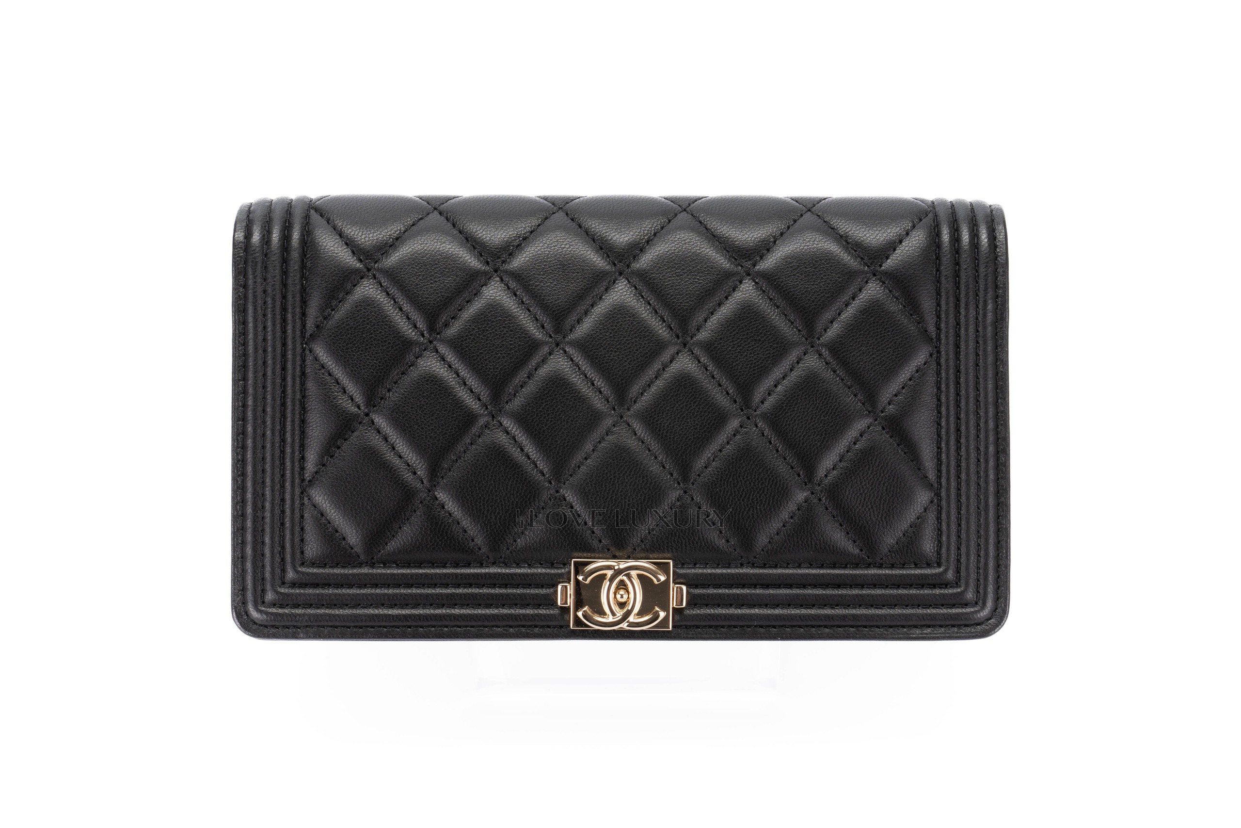 Chanel Boy Wallet Lambskin Gold Hardware - Luxury Shopping