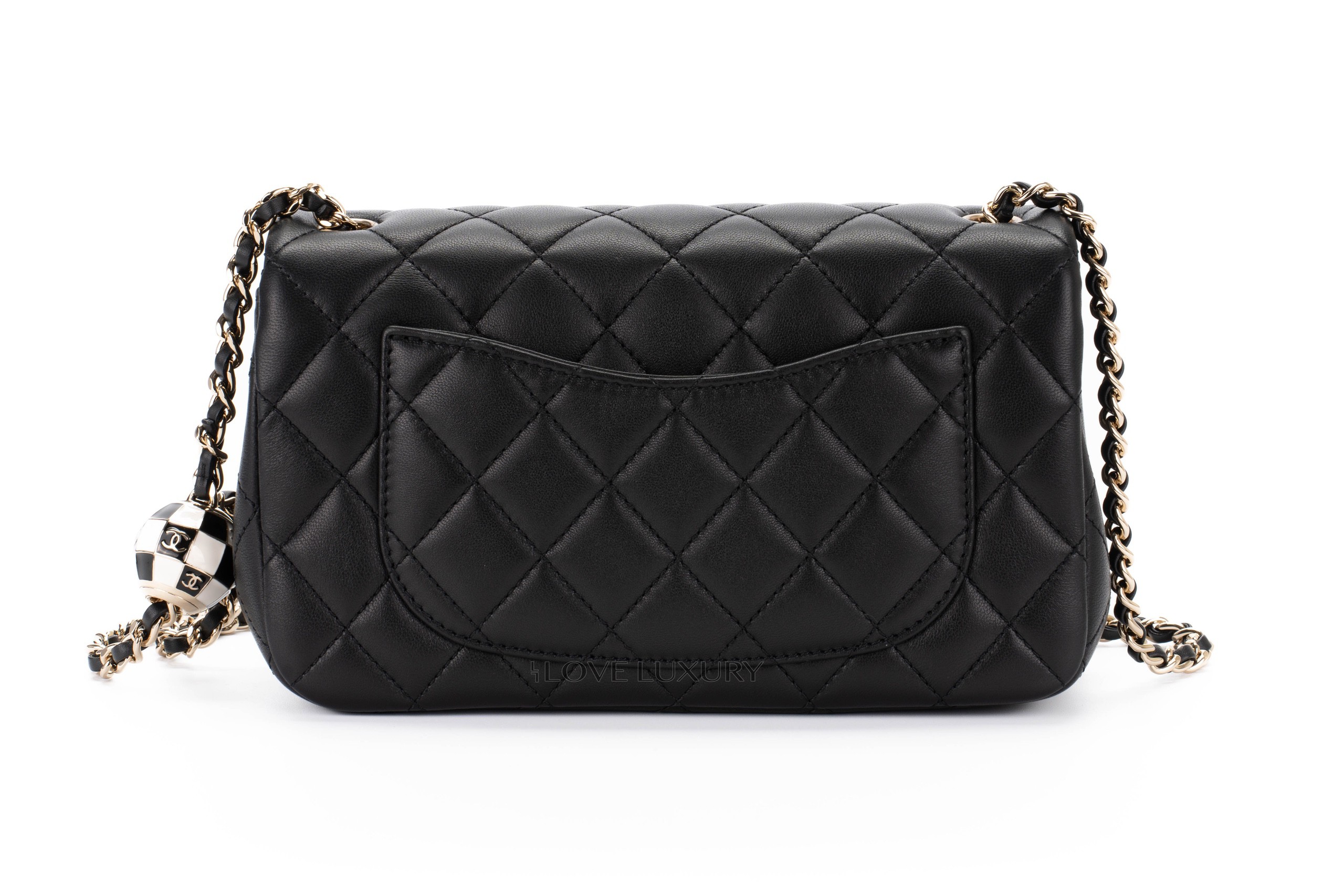 Chanel Mini Rectangular Pearl Crush Black Lambskin Gold Hardware ...
