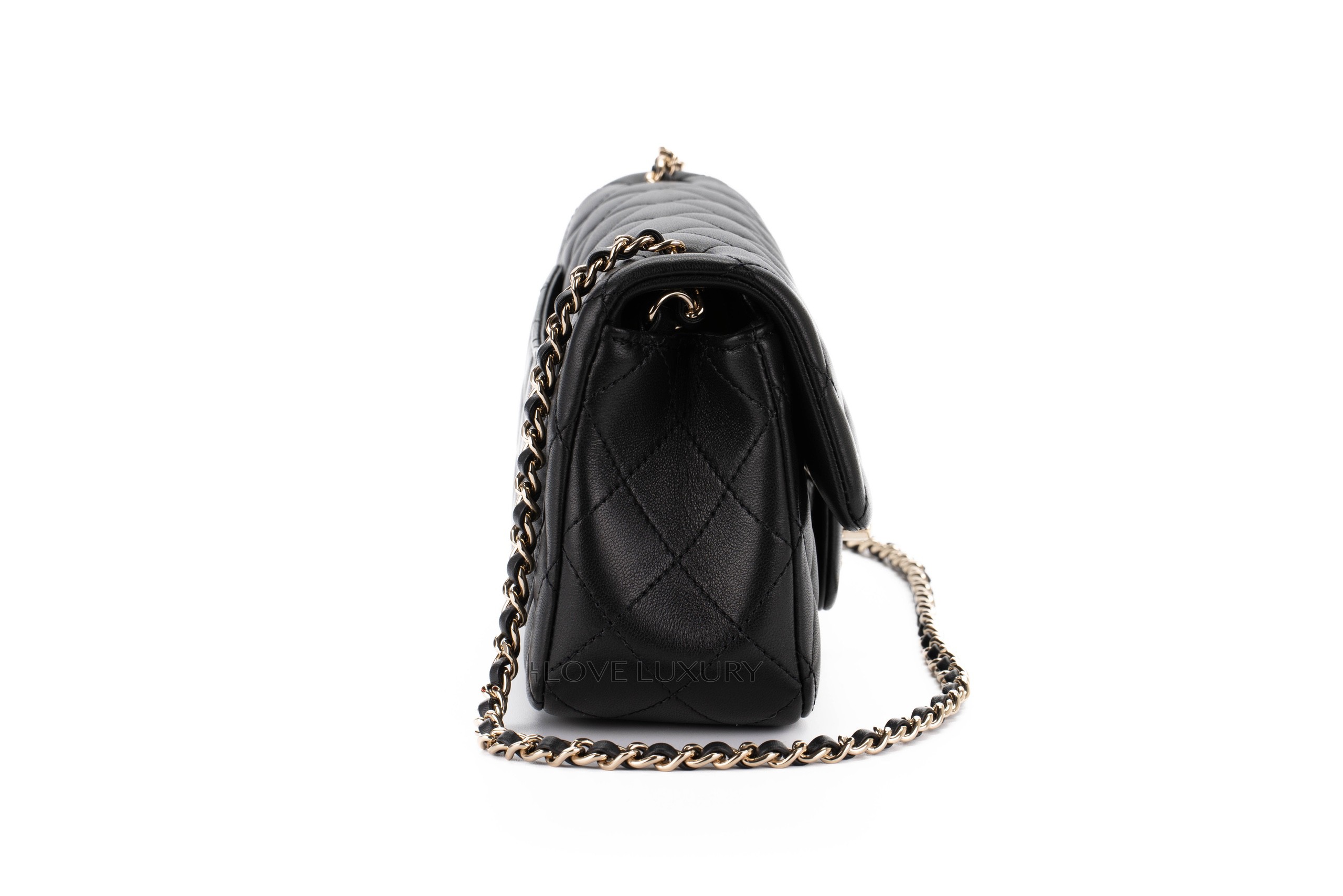 Chanel Mini Rectangular Pearl Crush Black Lambskin Gold Hardware ...