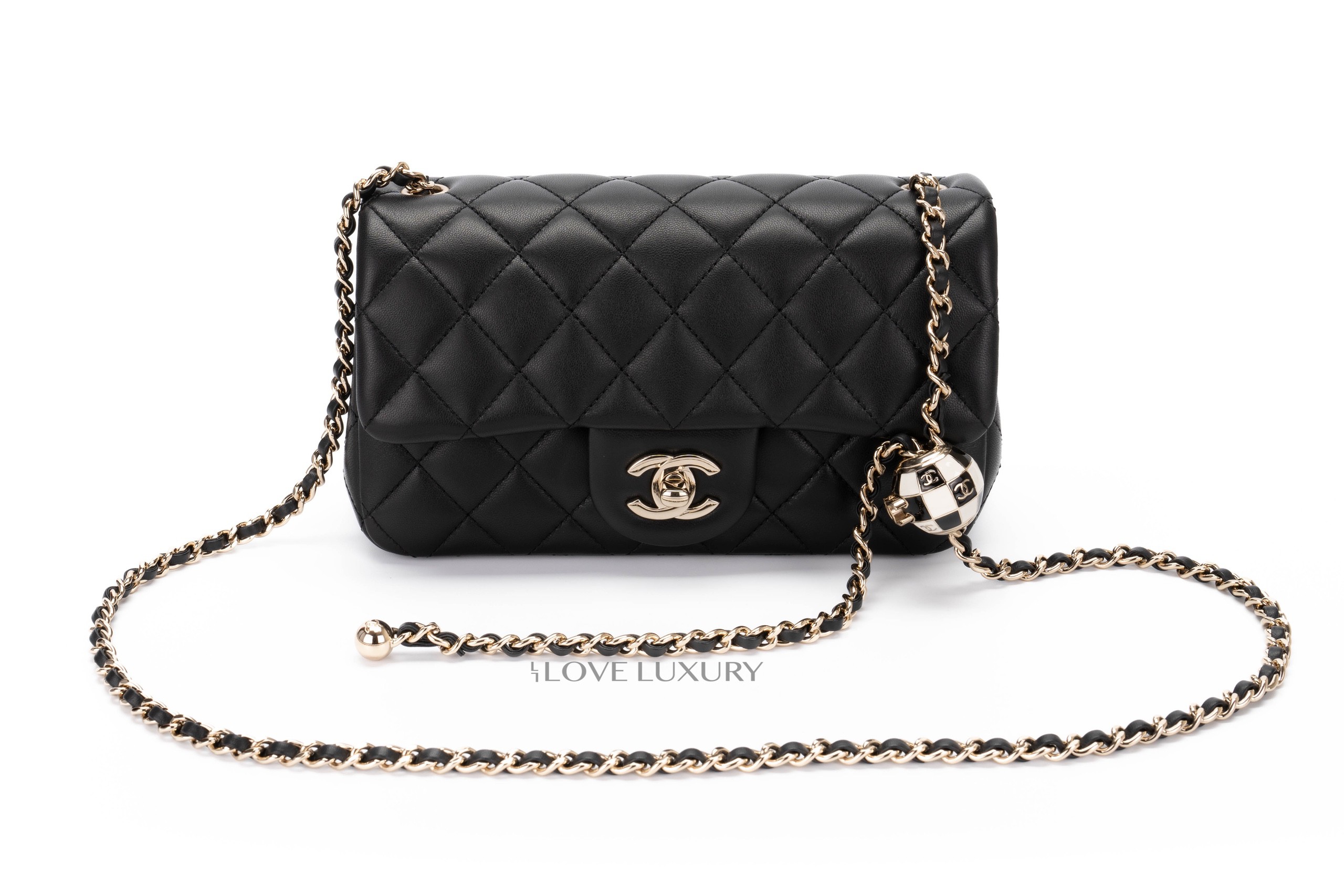 Chanel Mini Rectangular Pearl Crush Black Lambskin Gold Hardware ...