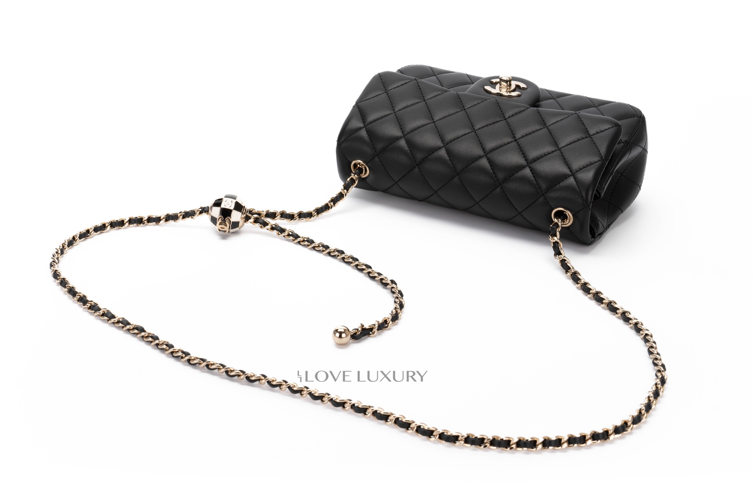 Chanel Mini Rectangular Pearl Crush Black Lambskin Gold Hardware ...