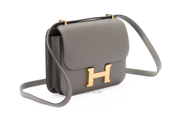 Hermès Mini Constance 18 Swift Gris Meyer Gold Hardware - Luxury Shopping
