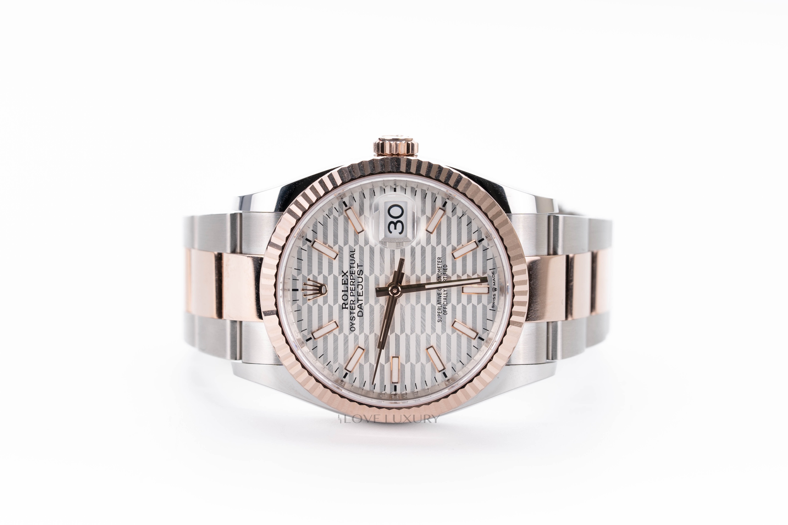 Rolex Datejust 36mm Two Tone Rose Gold & Steel Silver Motif Dial ...