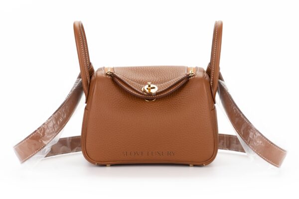 Hermès Mini Lindy Gold Clemence Gold Hardware - Luxury Shopping