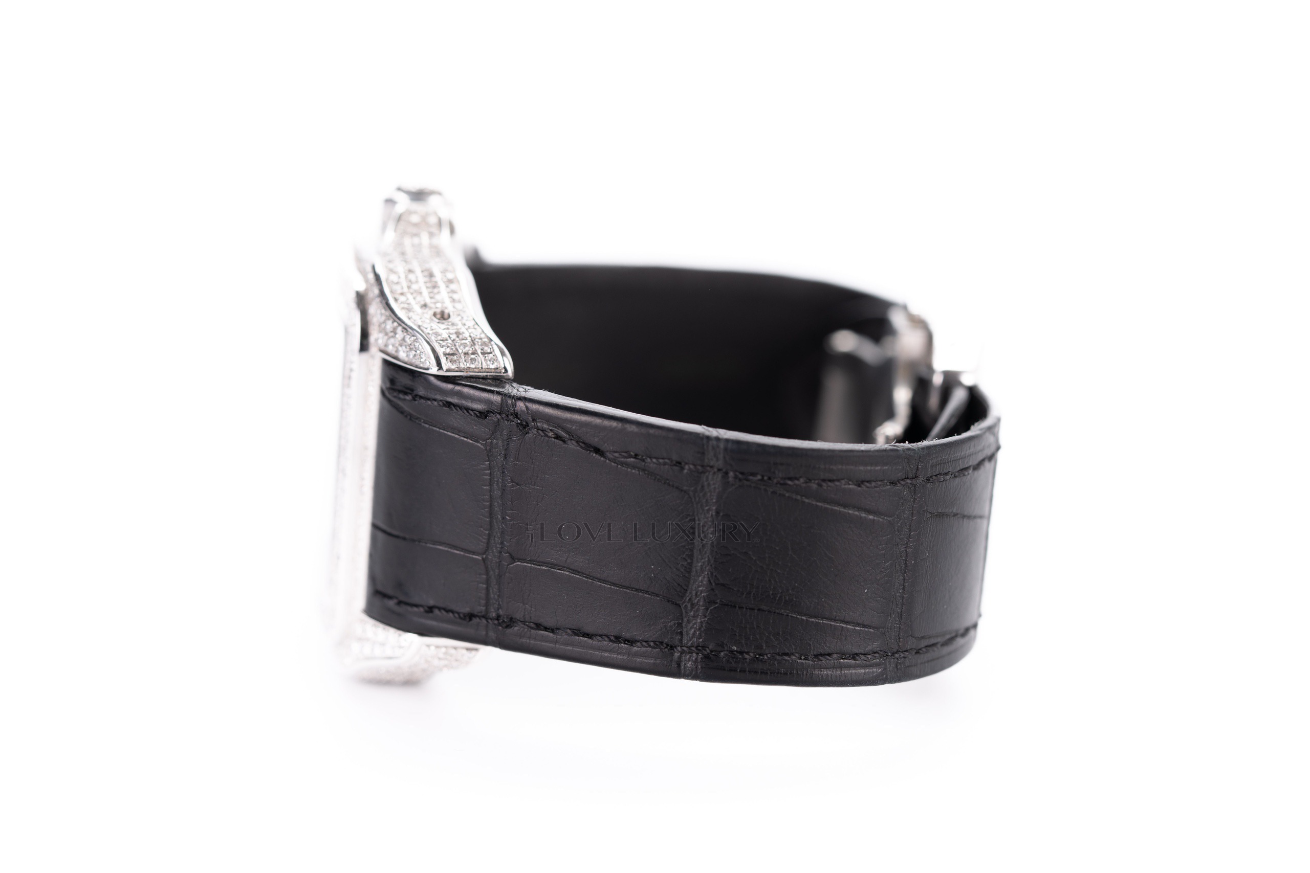 Cartier Santos De Cartier Large Model Steel Custom Diamond Set - Luxury ...