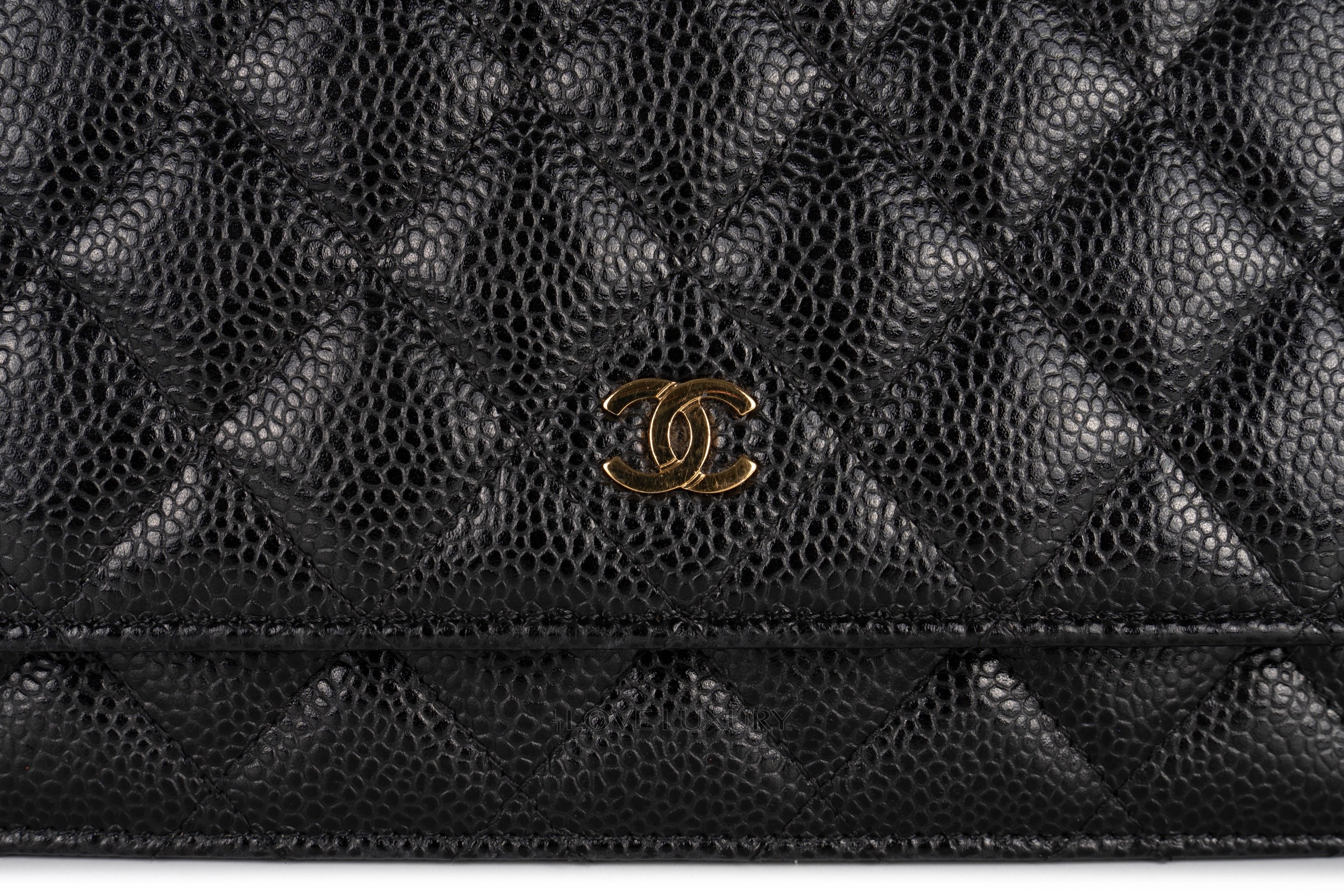 Chanel Black Wallet on Chain Caviar Leather Gold Hardware - Luxury Shopping