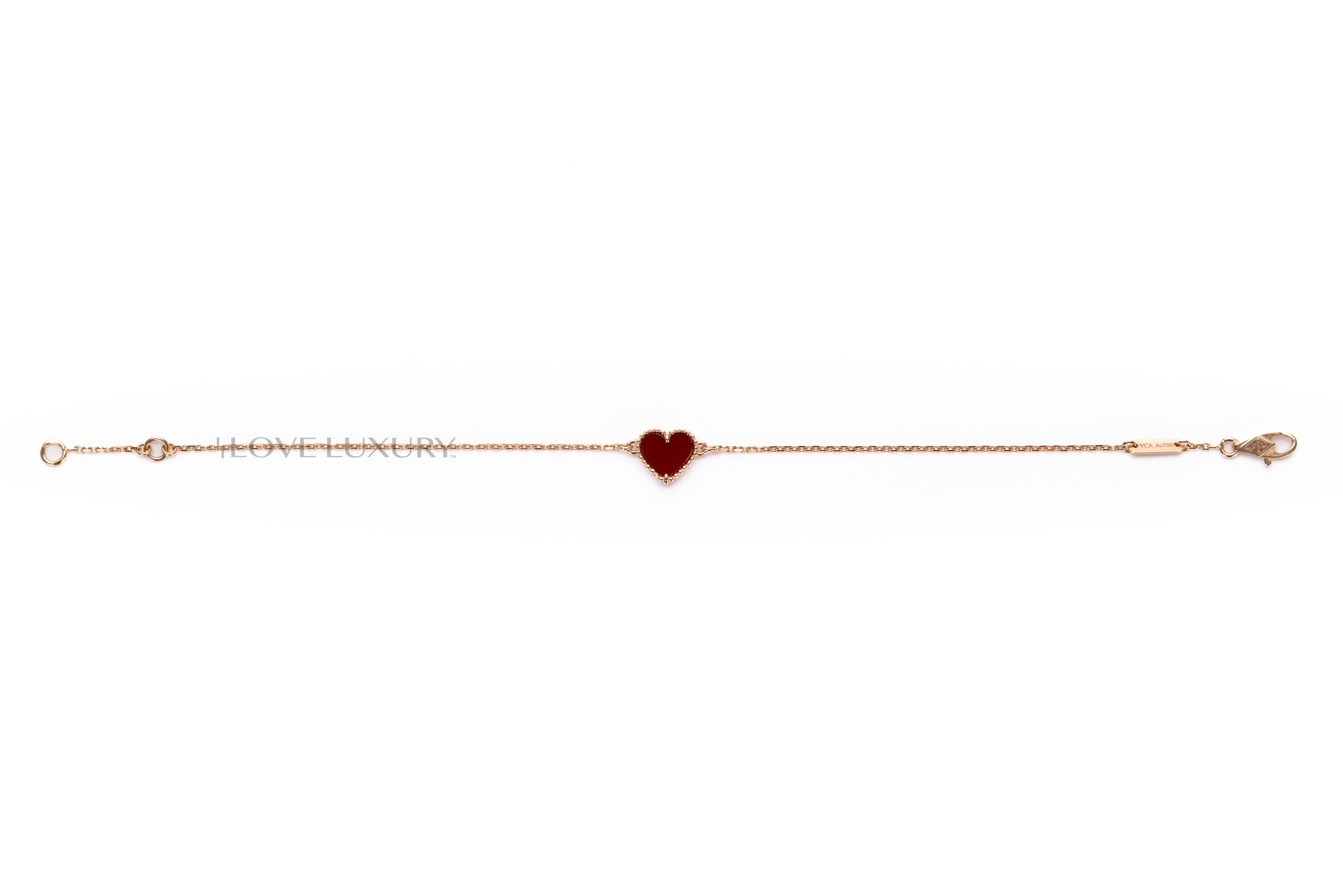 Van Cleef & Arpels Sweet Heart Carnelian Rose Gold Bracelet - Luxury ...