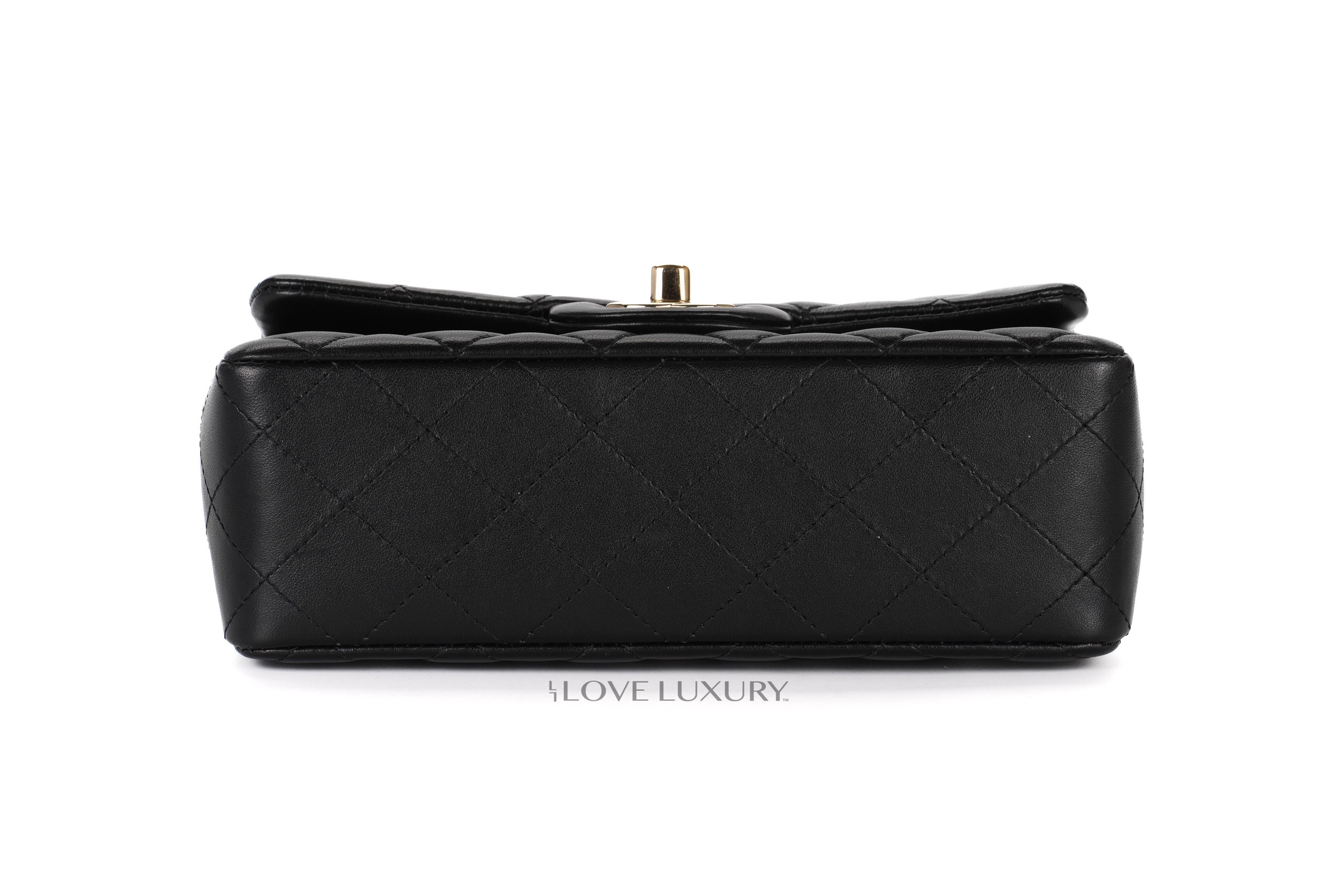 Chanel Mini Rectangular Lambskin Black Gold Hardware - Luxury Shopping