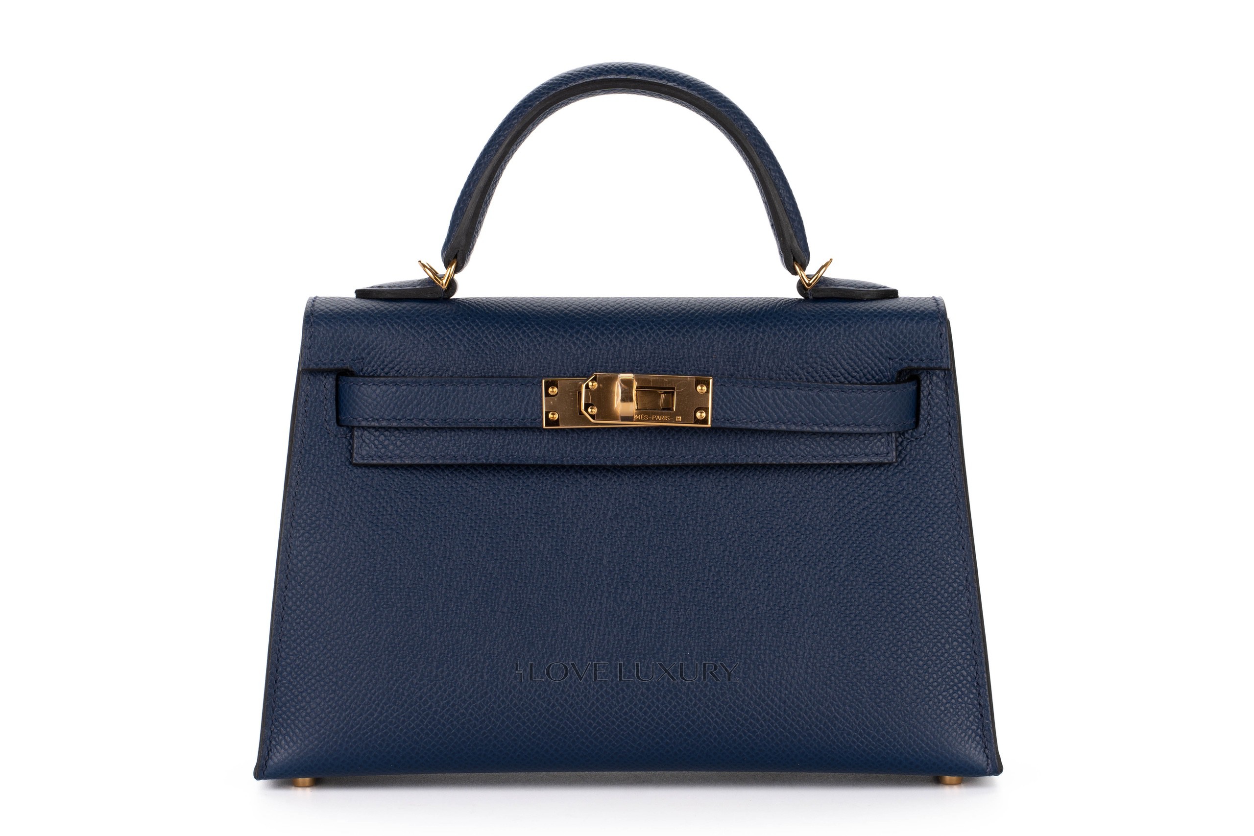 Hermès Mini Kelly Epsom Bleu Navy Gold Hardware - Luxury Shopping