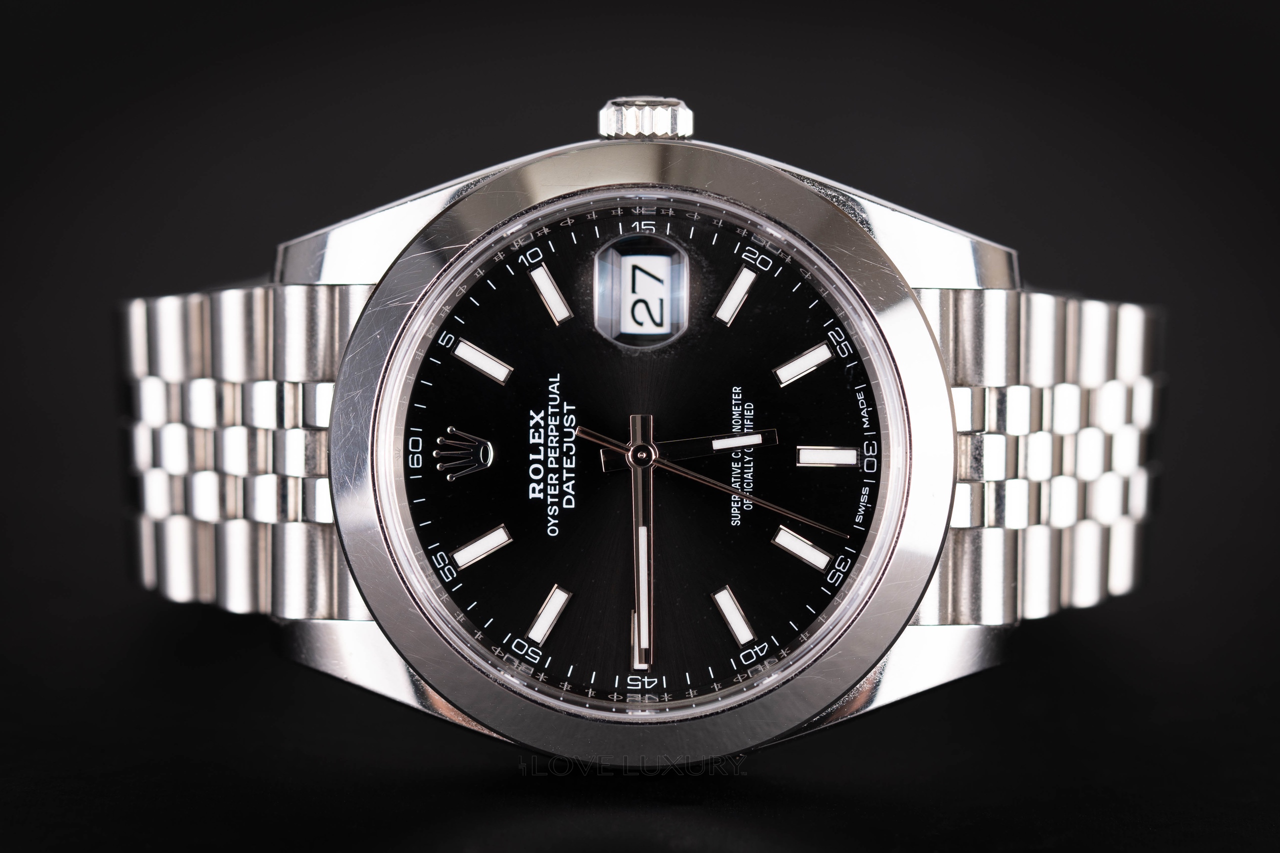 Rolex Datejust 41mm Oystersteel Smooth Bezel Black dial – ref 126300 ...