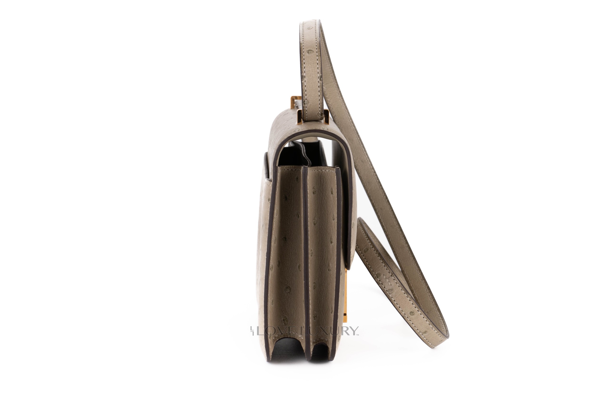 Hermès Constance 18 Mini Sauge Ostrich Gold Hardware - Luxury Shopping