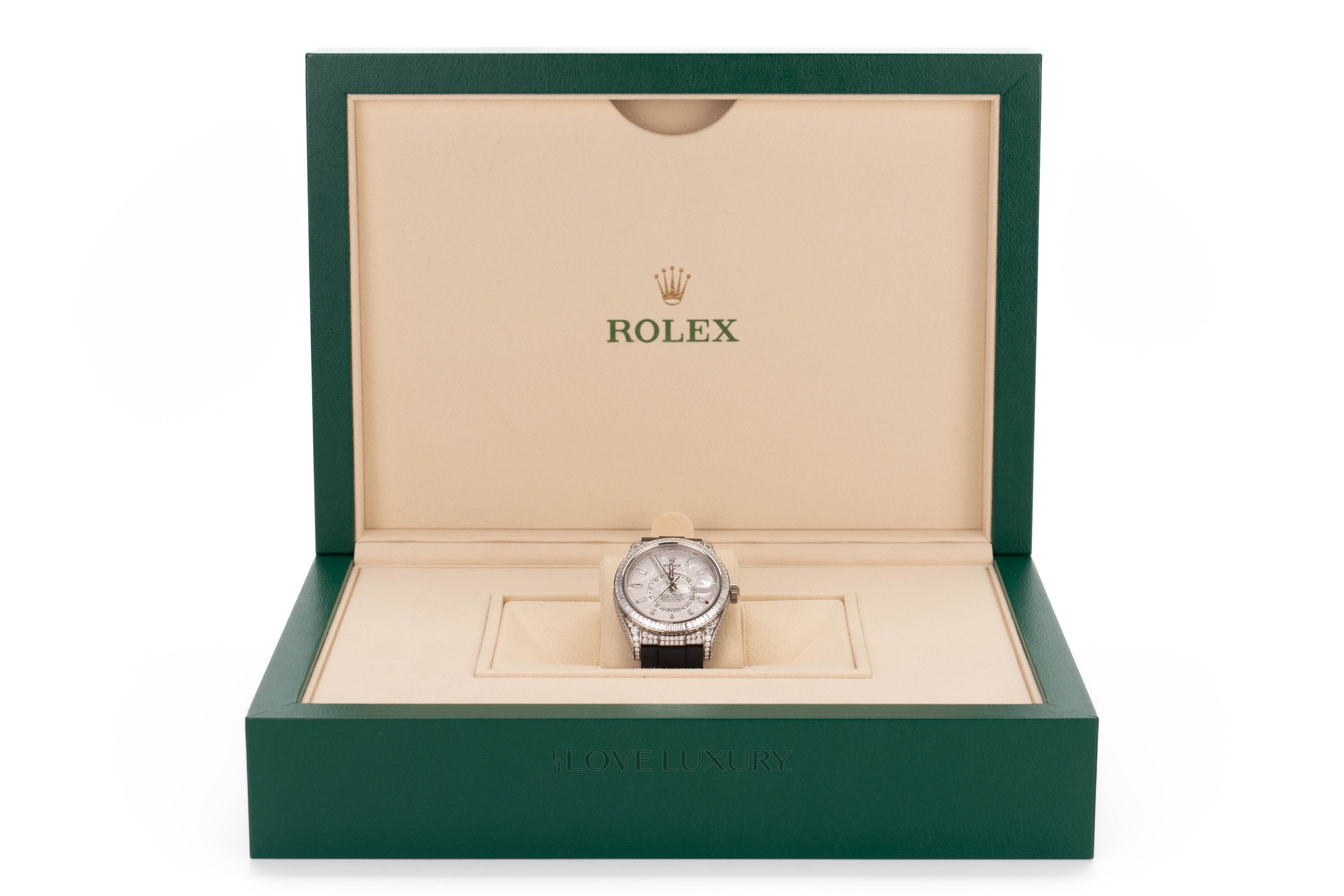 Rolex Sky-Dweller White Gold Meteorite Diamonds Baguette Dial Factory ...