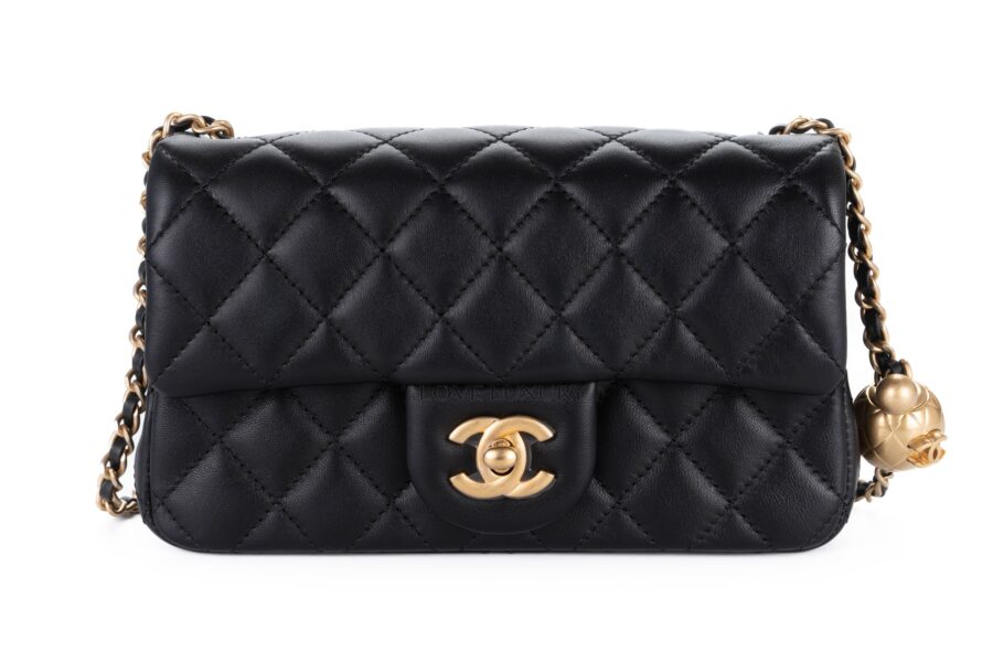 Chanel Mini Rectangular Pearl Crush Black Lambskin GHW - Luxury Shopping