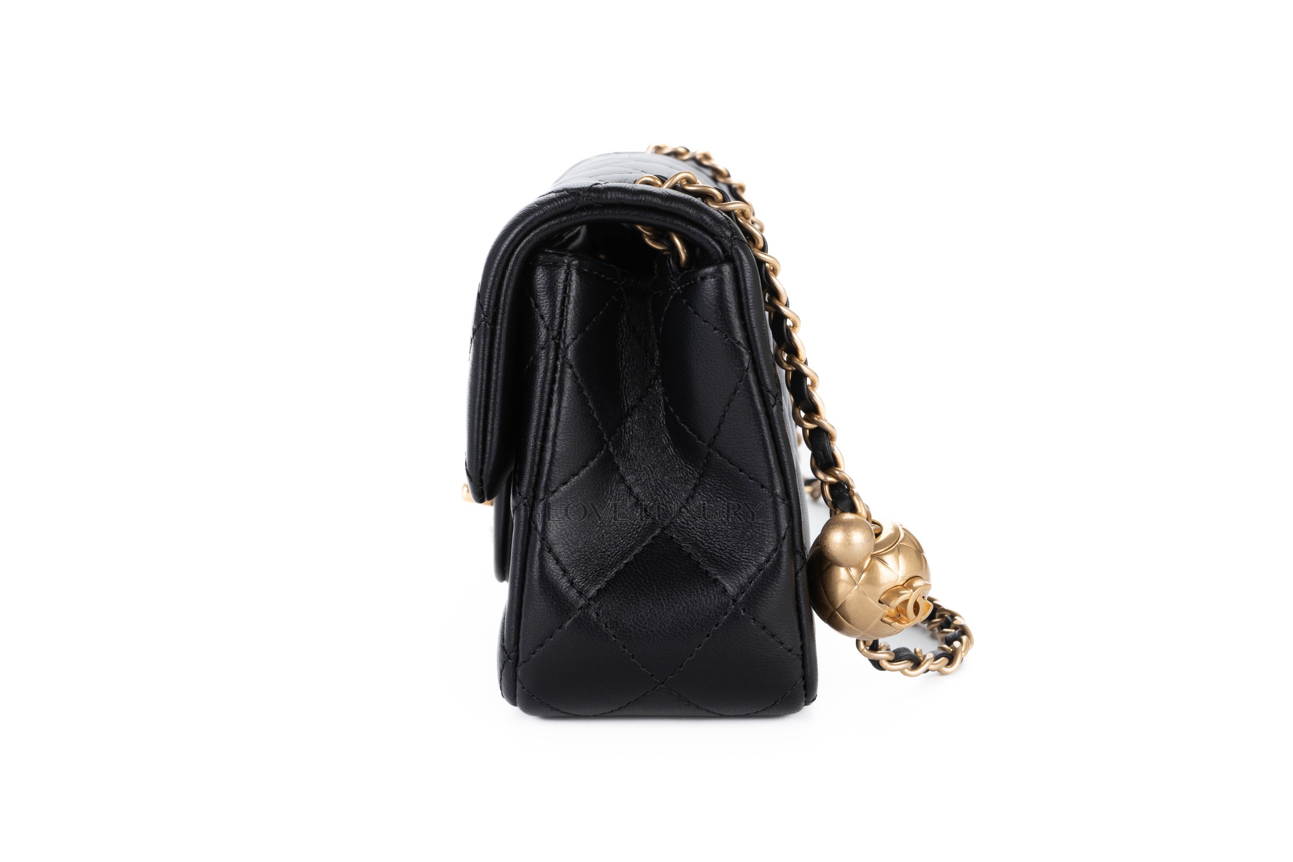 Chanel Mini Rectangular Pearl Crush Black Lambskin GHW - Luxury Shopping