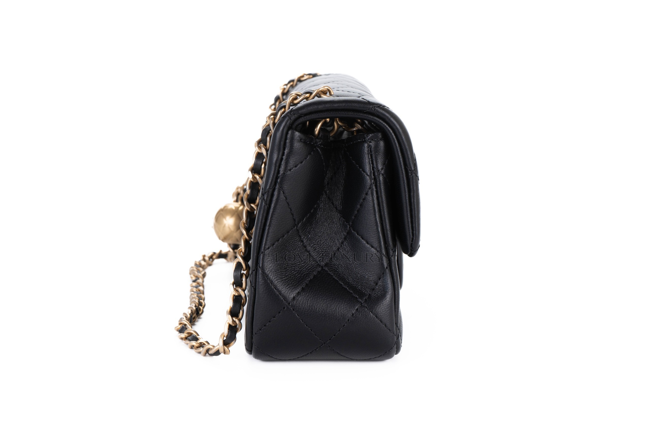 Chanel Mini Rectangular Pearl Crush Black Lambskin GHW - Luxury Shopping