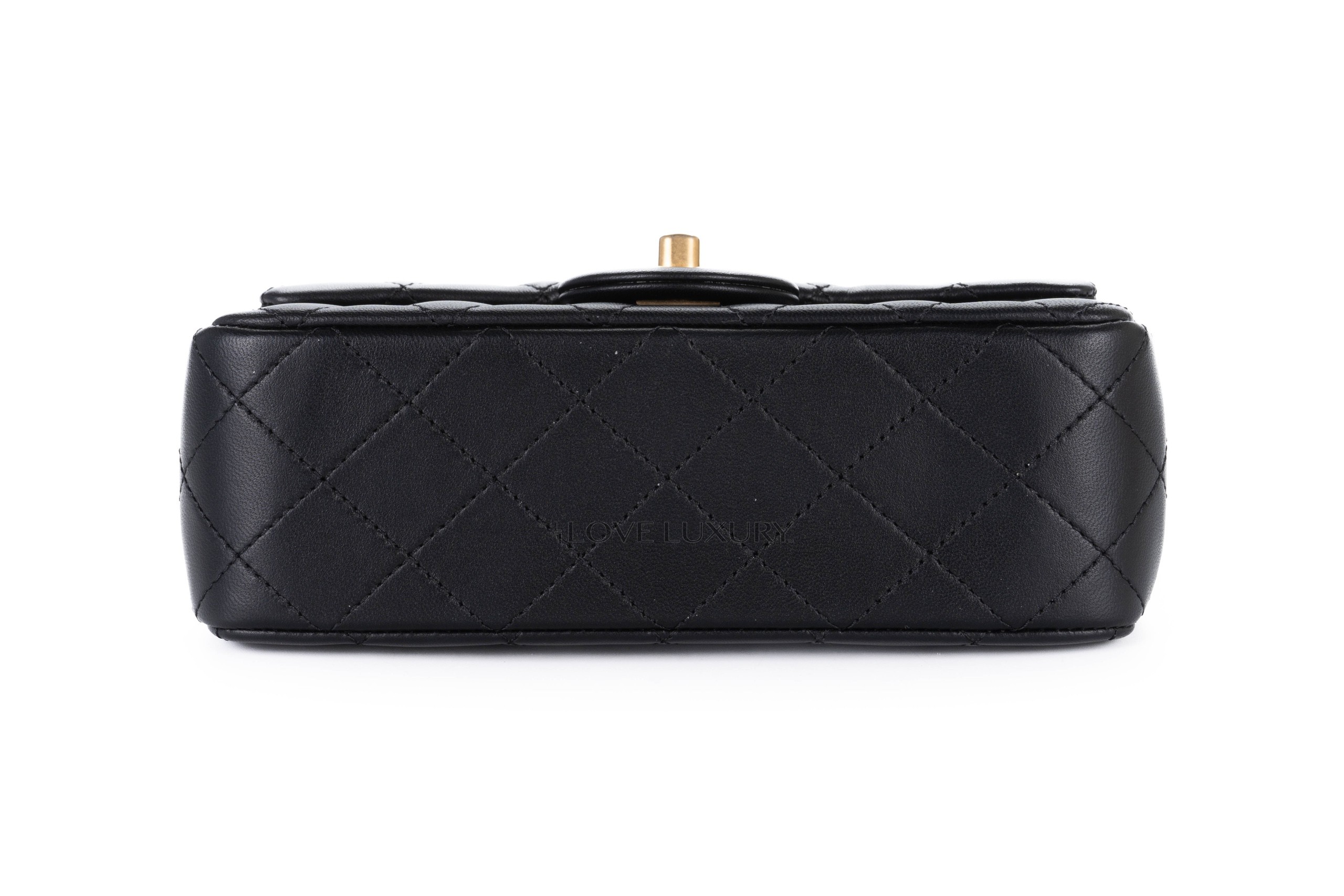 Chanel Mini Rectangular Pearl Crush Black Lambskin GHW - Luxury Shopping