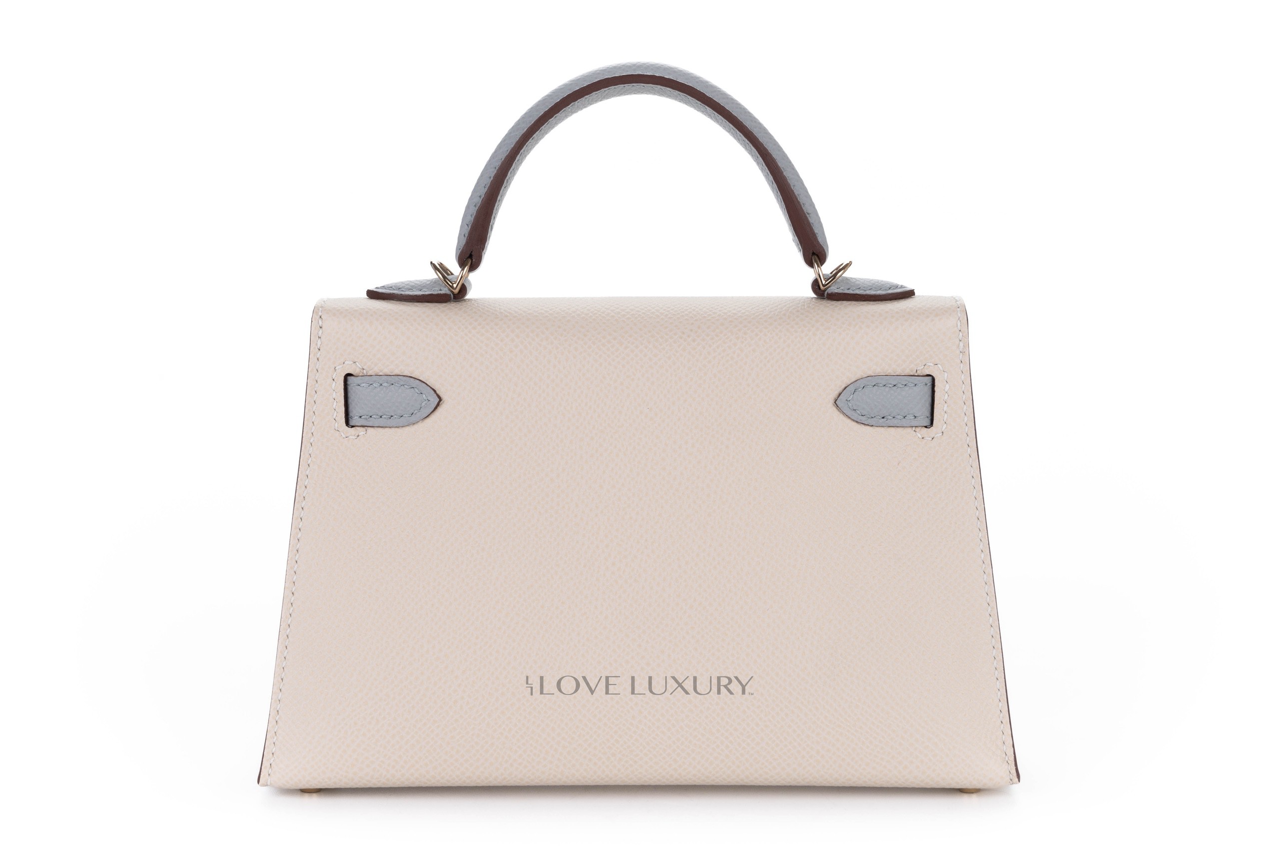 Hermès Mini Kelly HSS Craie & Bleu Glacier Permabrass Hardware - Luxury ...