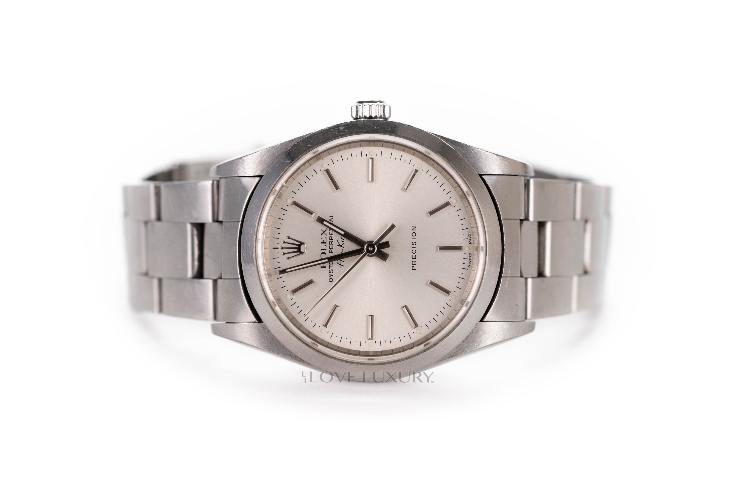 Rolex Air-King 34mm Steel Silver Dial – 14000 - Luxury Shopping