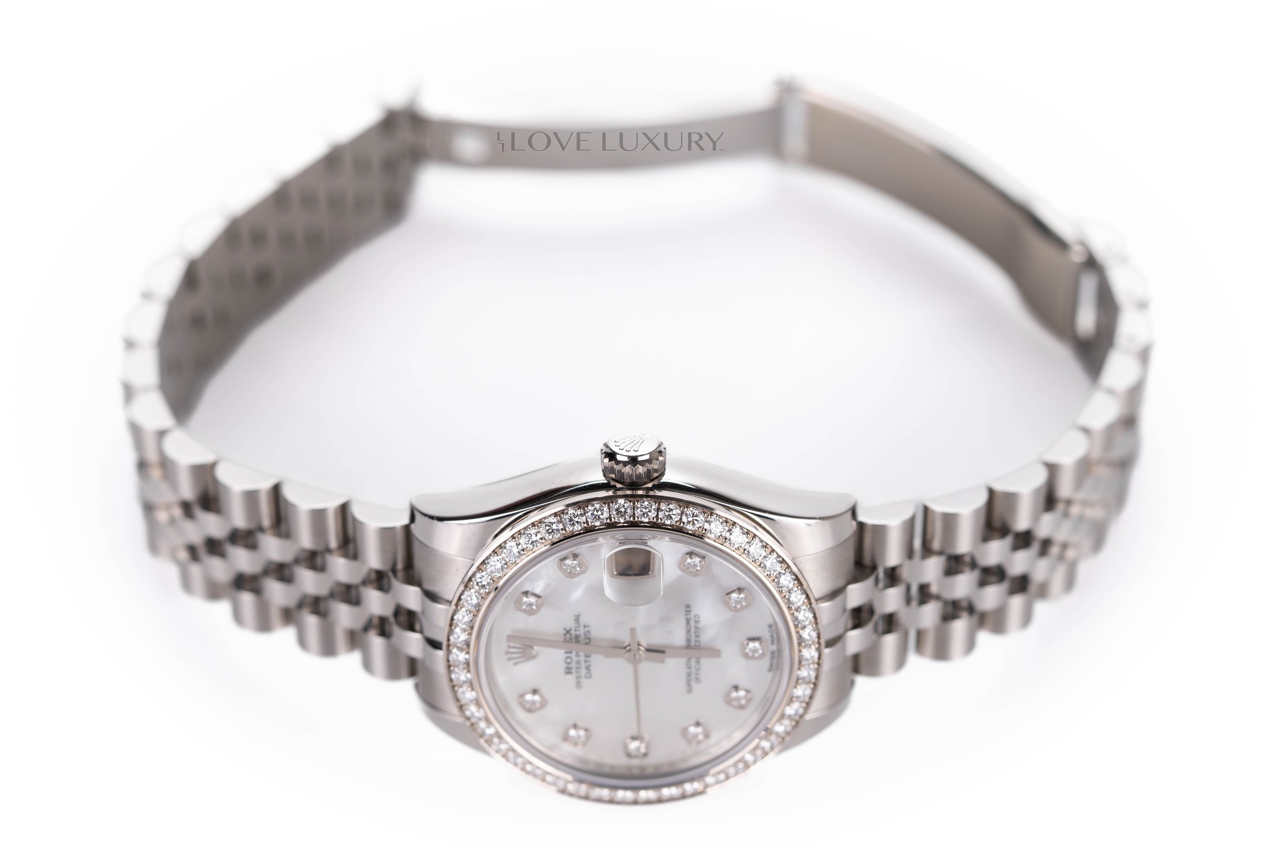 Rolex Datejust 31 Mother of Pearl Diamond Dial & Bezel Jubilee Bracelet ...