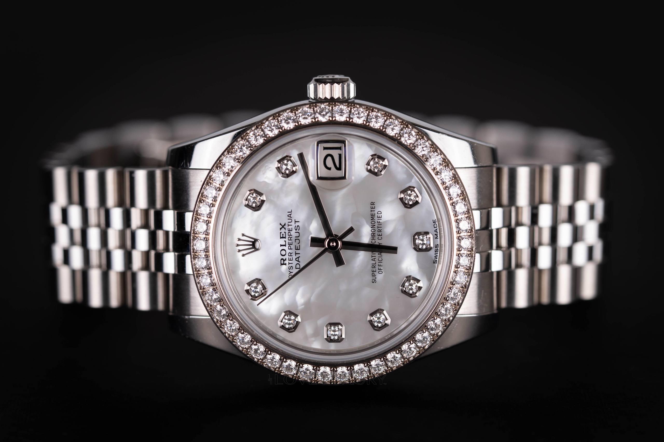 Rolex Datejust 31 Mother of Pearl Diamond Dial & Bezel Jubilee Bracelet ...