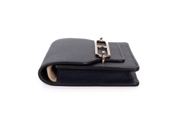 Hermès Roulis Slim Wallet Bleu Nuit Rose Gold Hardware - Luxury Shopping