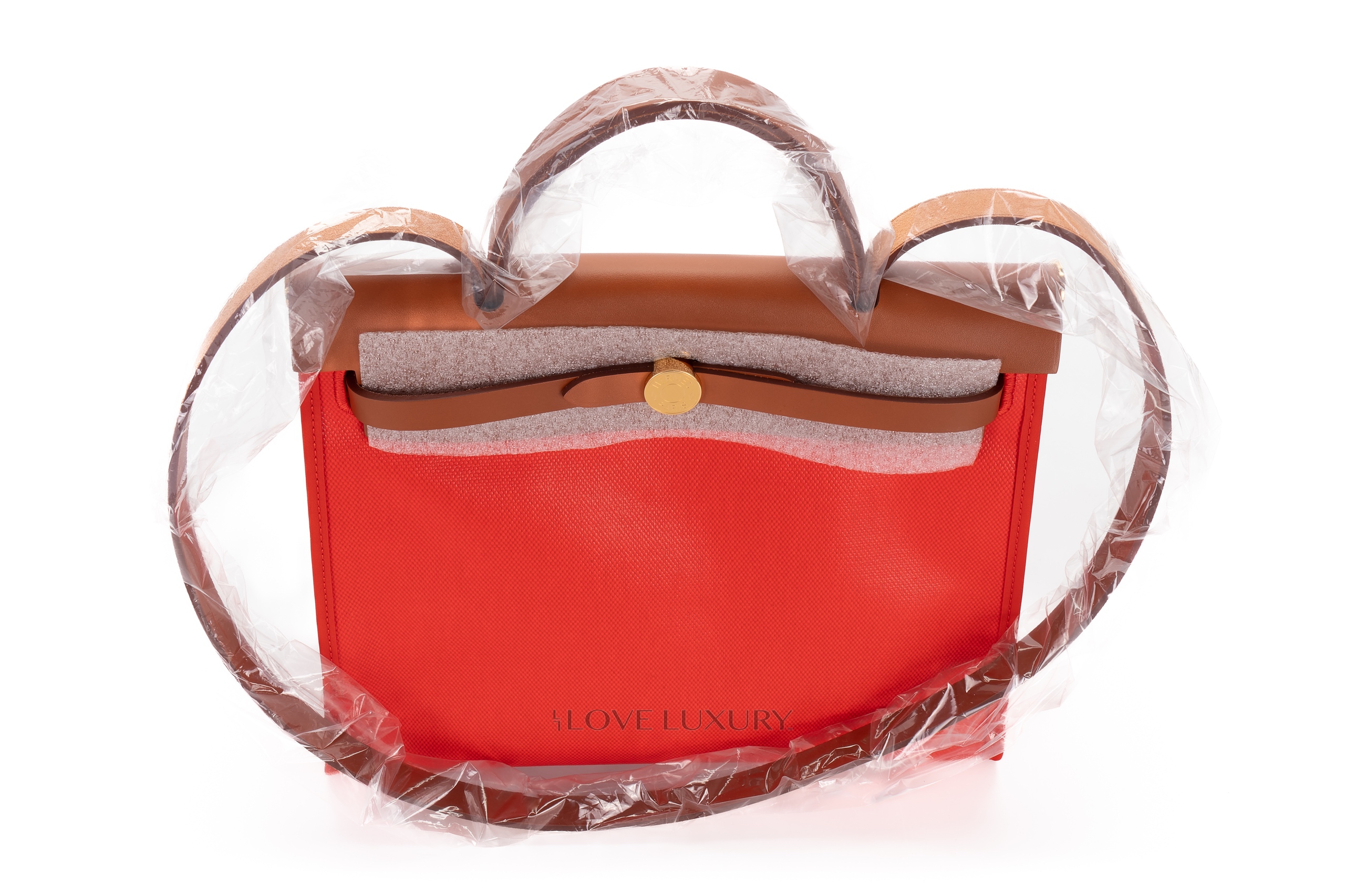 Hermès Herbag 31 Orange Mecano/ Ecru/ Beige/ Faave Ghw - Luxury Shopping