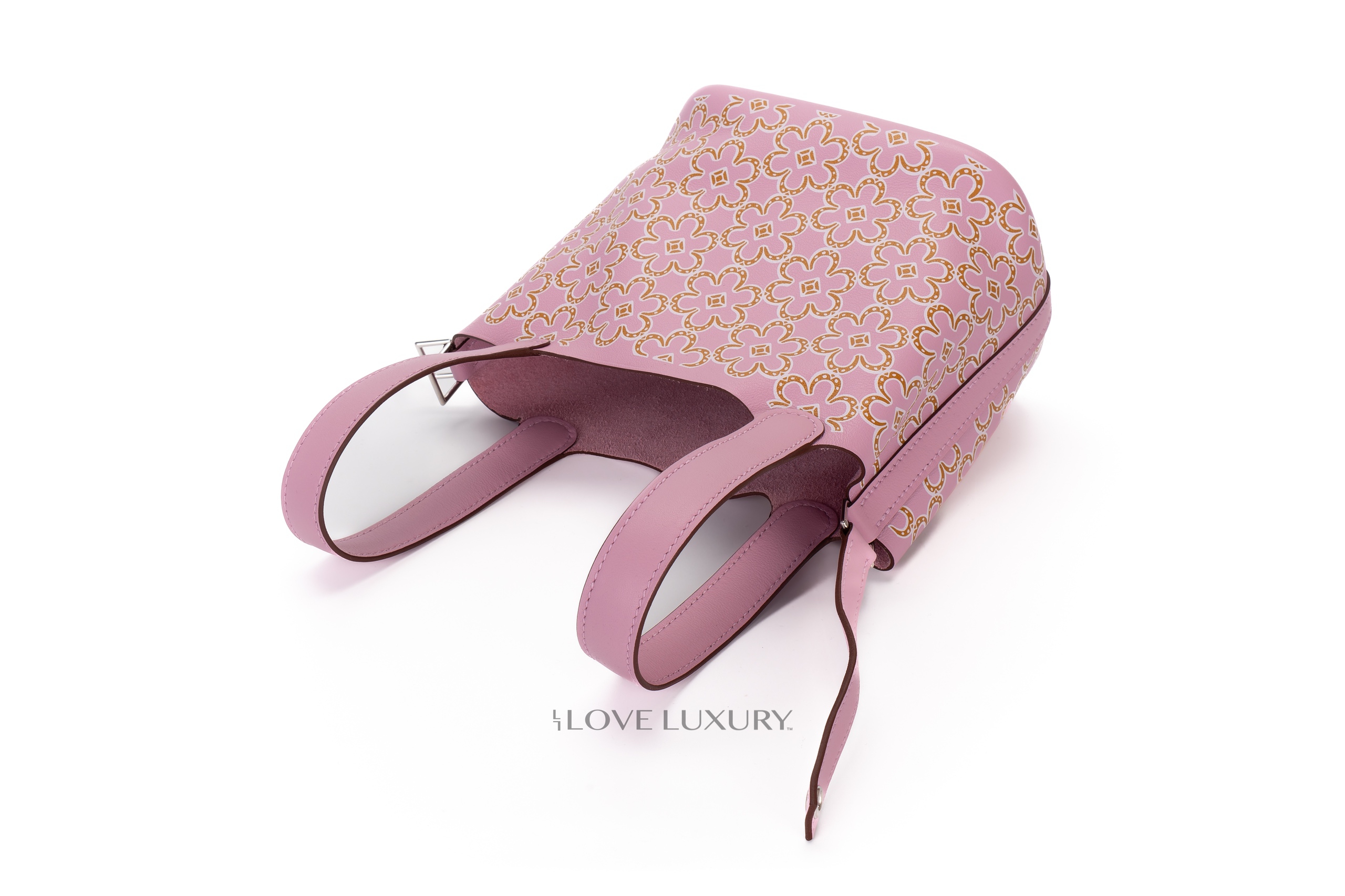 Hermès Micro Picotin Lucky Daisy Swift Mauve Sylvester/Chai Palladium ...