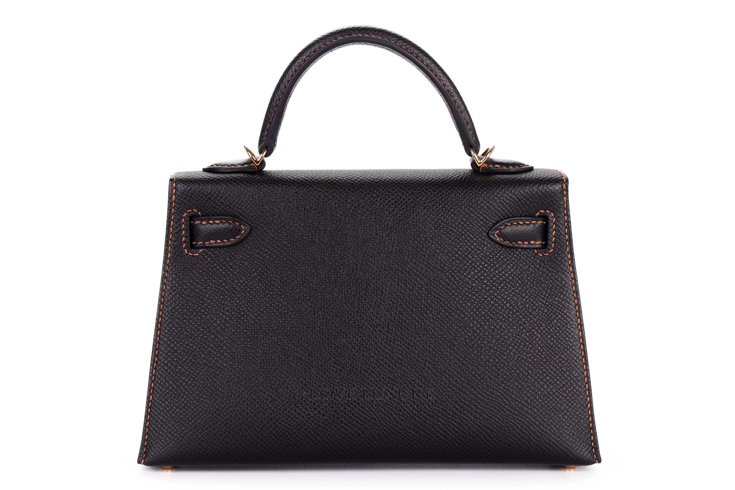 Hermès Mini Kelly HSS Black Epsom Gold Stitching Gold Hardware - Luxury ...