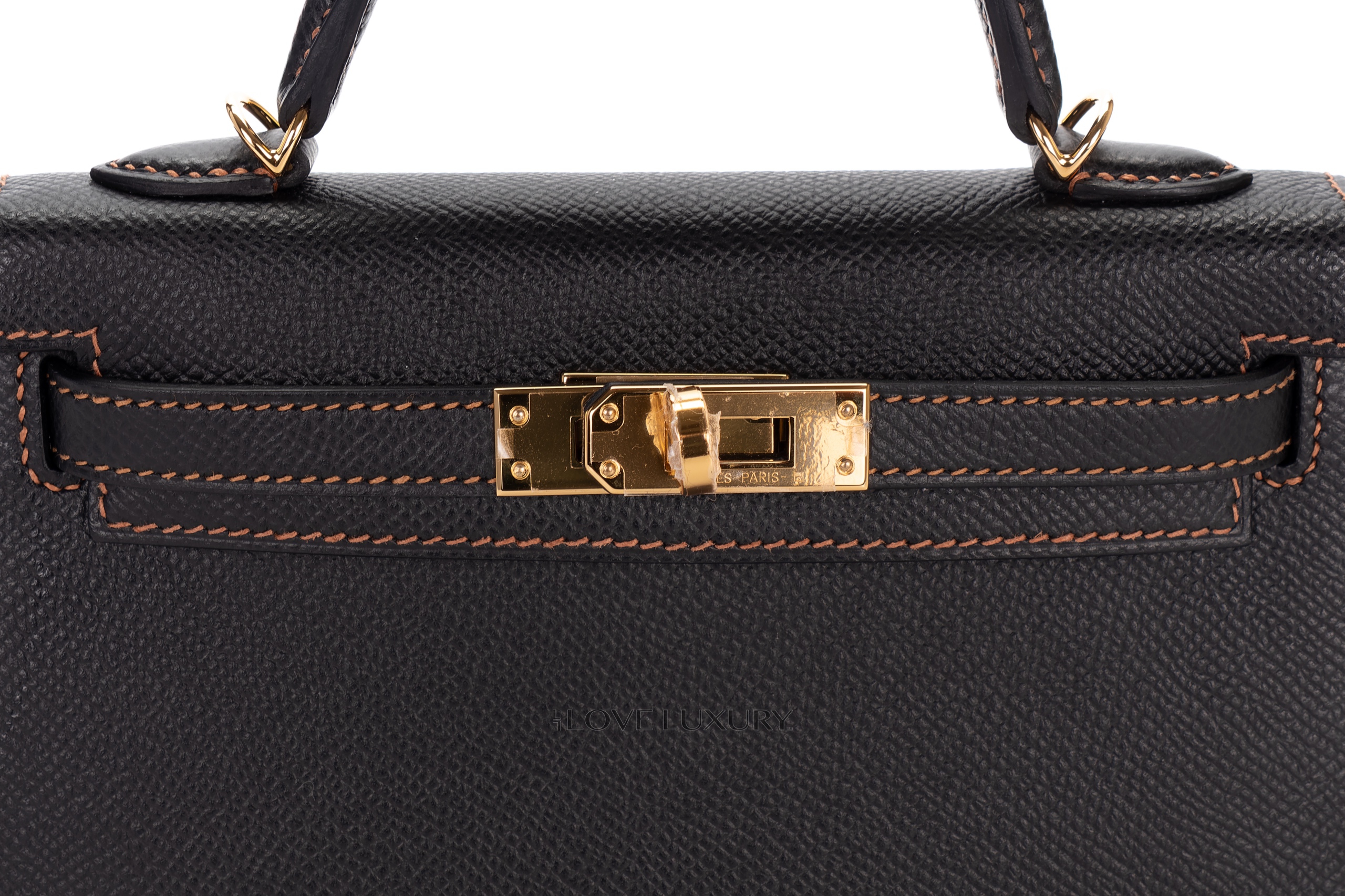 Hermès Mini Kelly HSS Black Epsom Gold Stitching Gold Hardware - Luxury ...