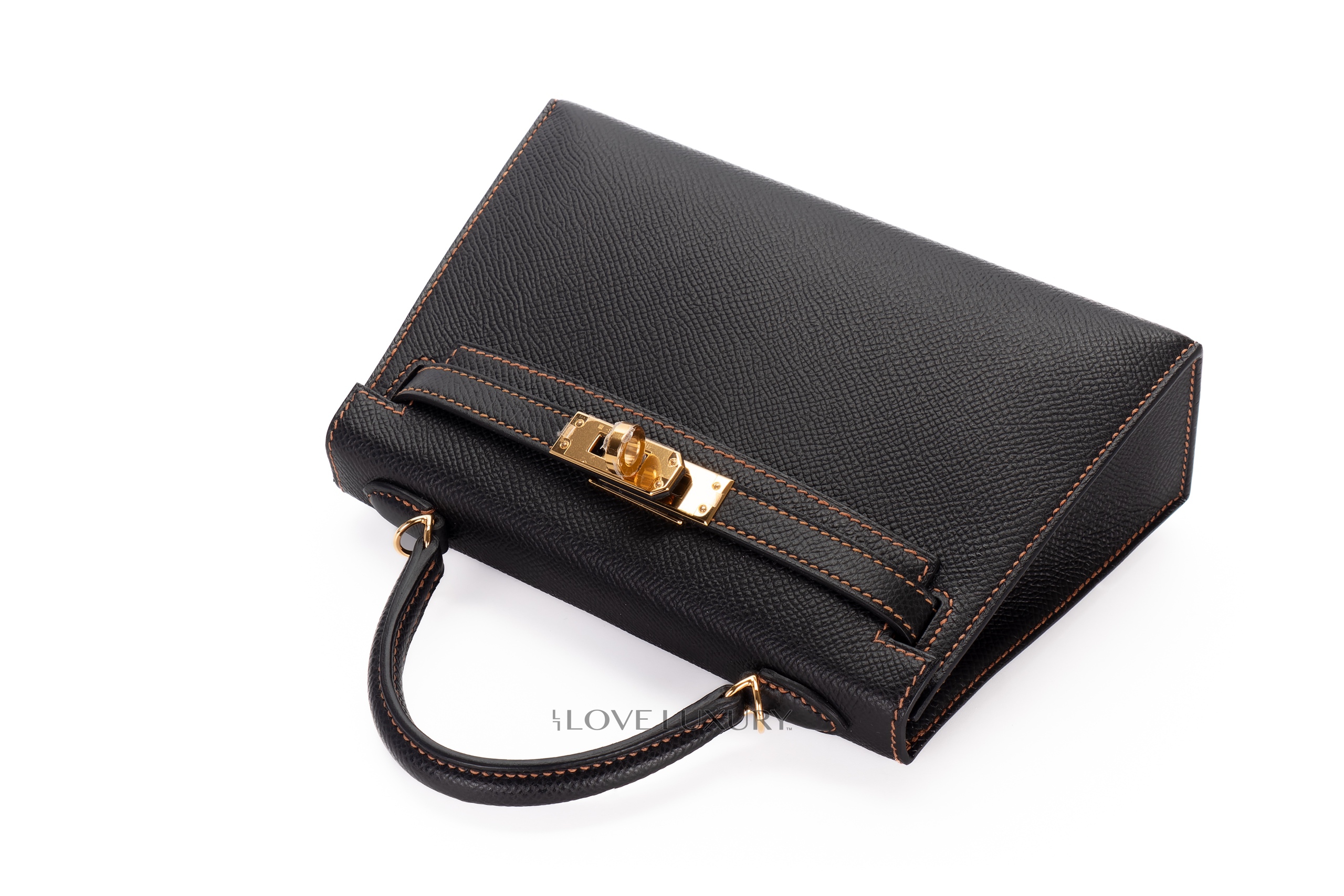 Hermès Mini Kelly HSS Black Epsom Gold Stitching Gold Hardware - Luxury ...