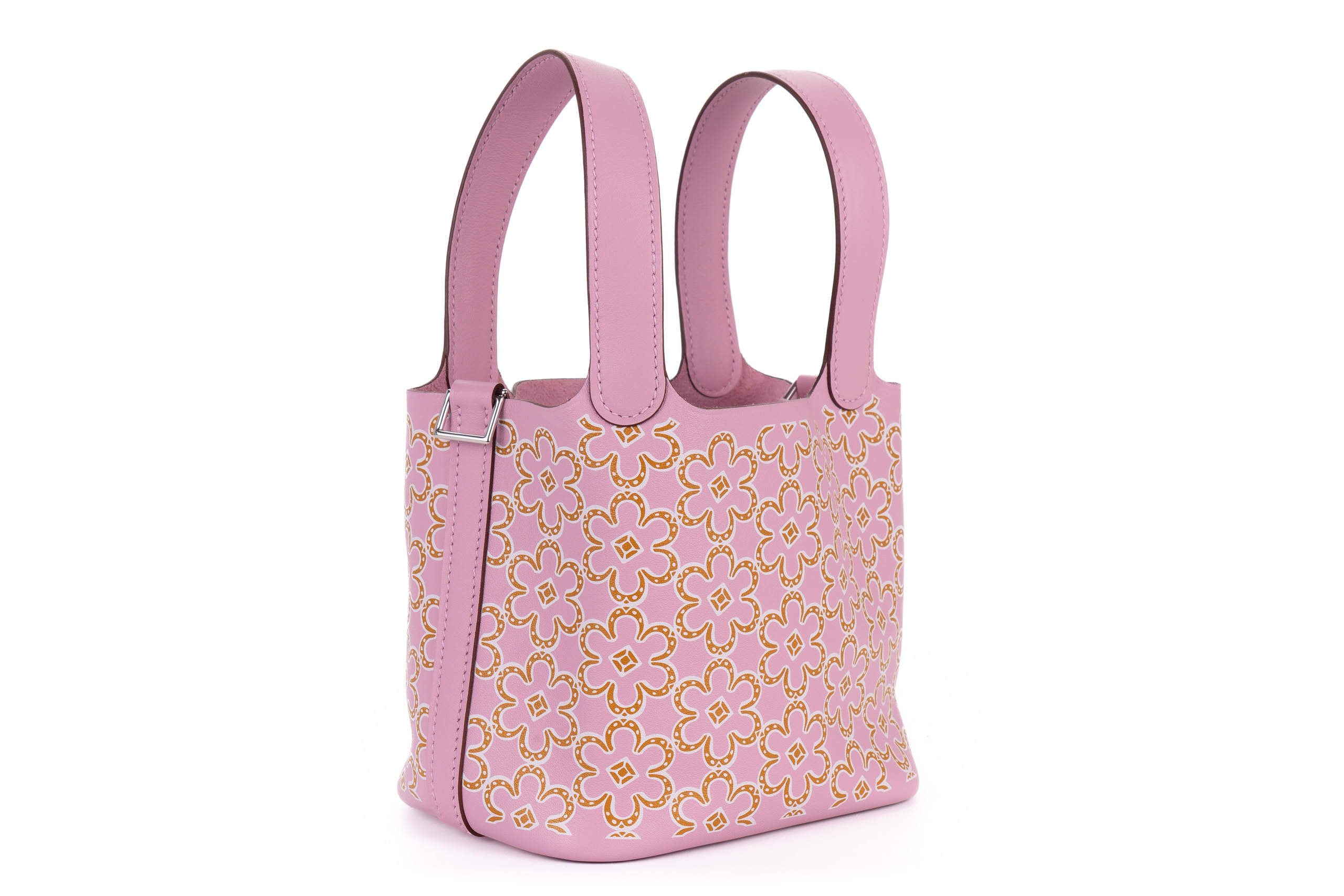 Hermès Micro Picotin Lucky Daisy Mauve Sylvester Swift Palladium ...