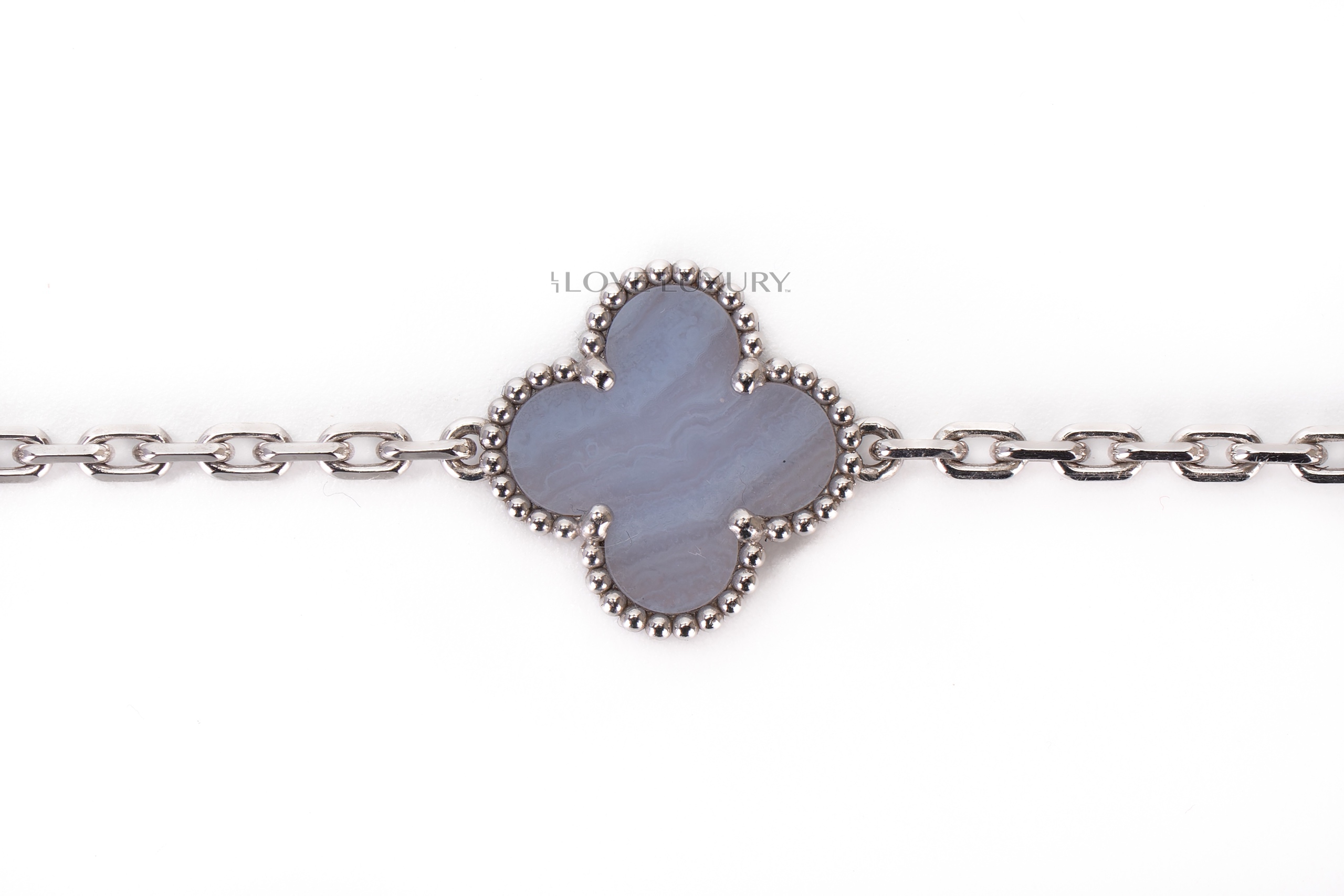 Van Cleef & Arpels Chalcedony White Gold 5 Motif Bracelet - Luxury Shopping