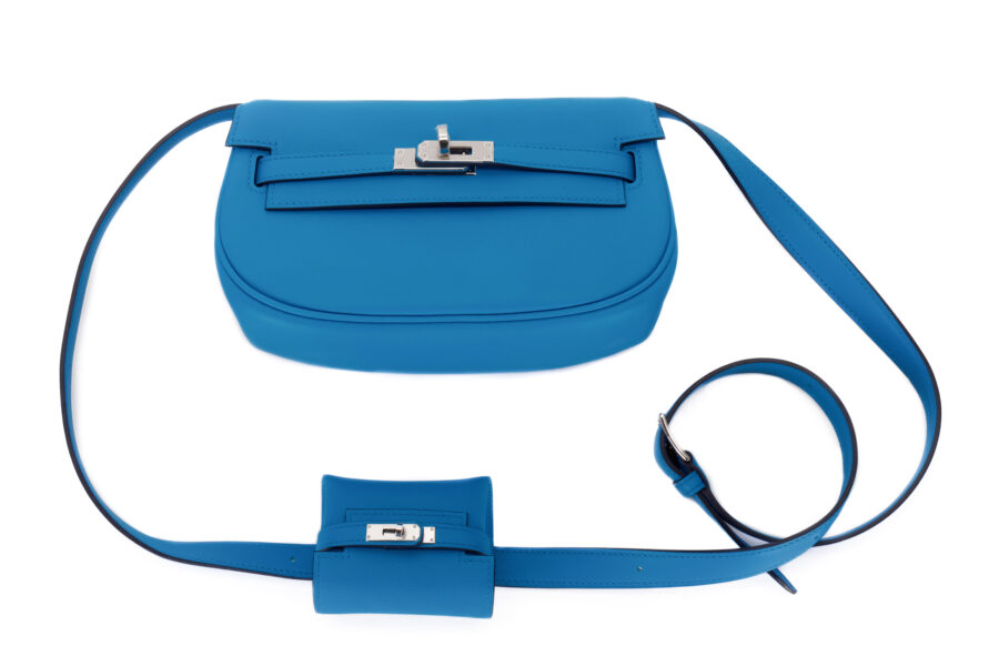 Hermès Kelly Moove Bleu Frida Swift Palladium Hardware - Luxury Shopping