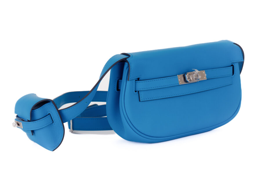 Hermès Kelly Moove Bleu Frida Swift Palladium Hardware - Luxury Shopping