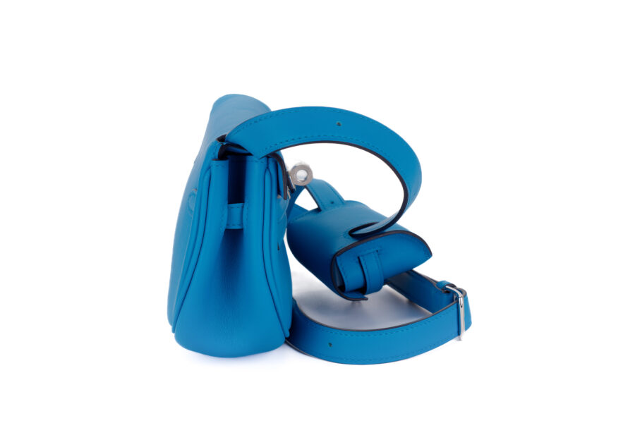 Hermès Kelly Moove Bleu Frida Swift Palladium Hardware - Luxury Shopping