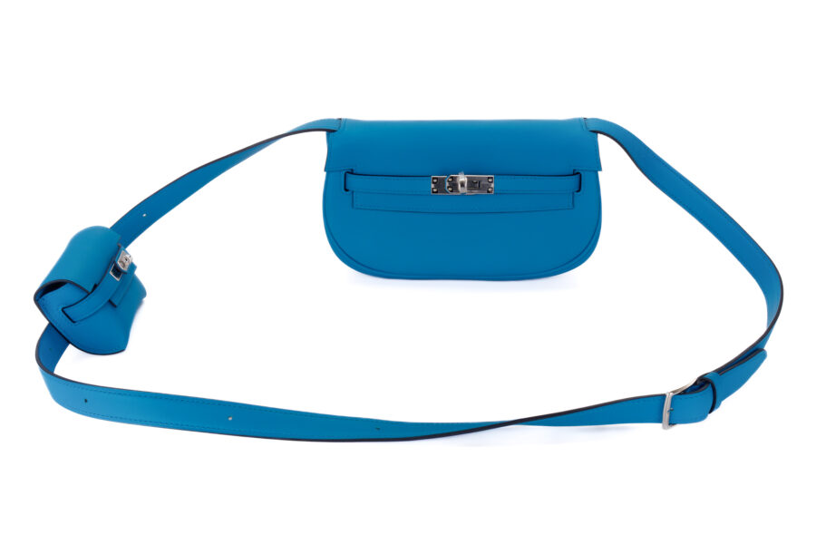Hermès Kelly Moove Bleu Frida Swift Palladium Hardware - Luxury Shopping