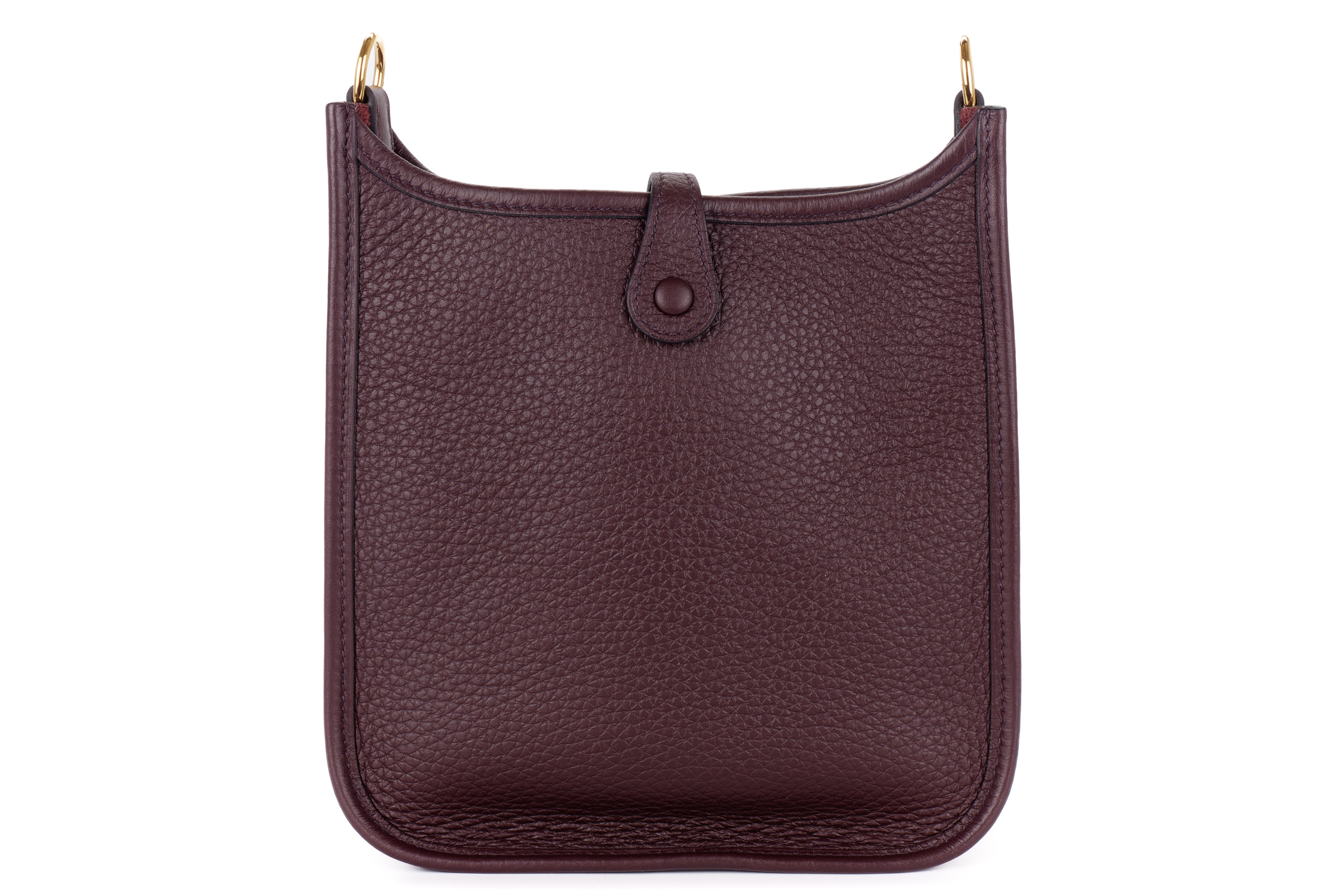 Hermès Mini Evelyne Rouge Sellier Clemence Gold Hardware - Luxury Shopping