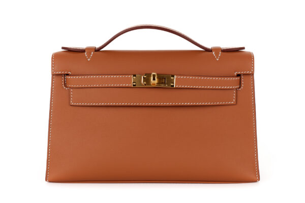 Hermès Kelly Pochette Gold Swift Gold Hardware - Luxury Shopping