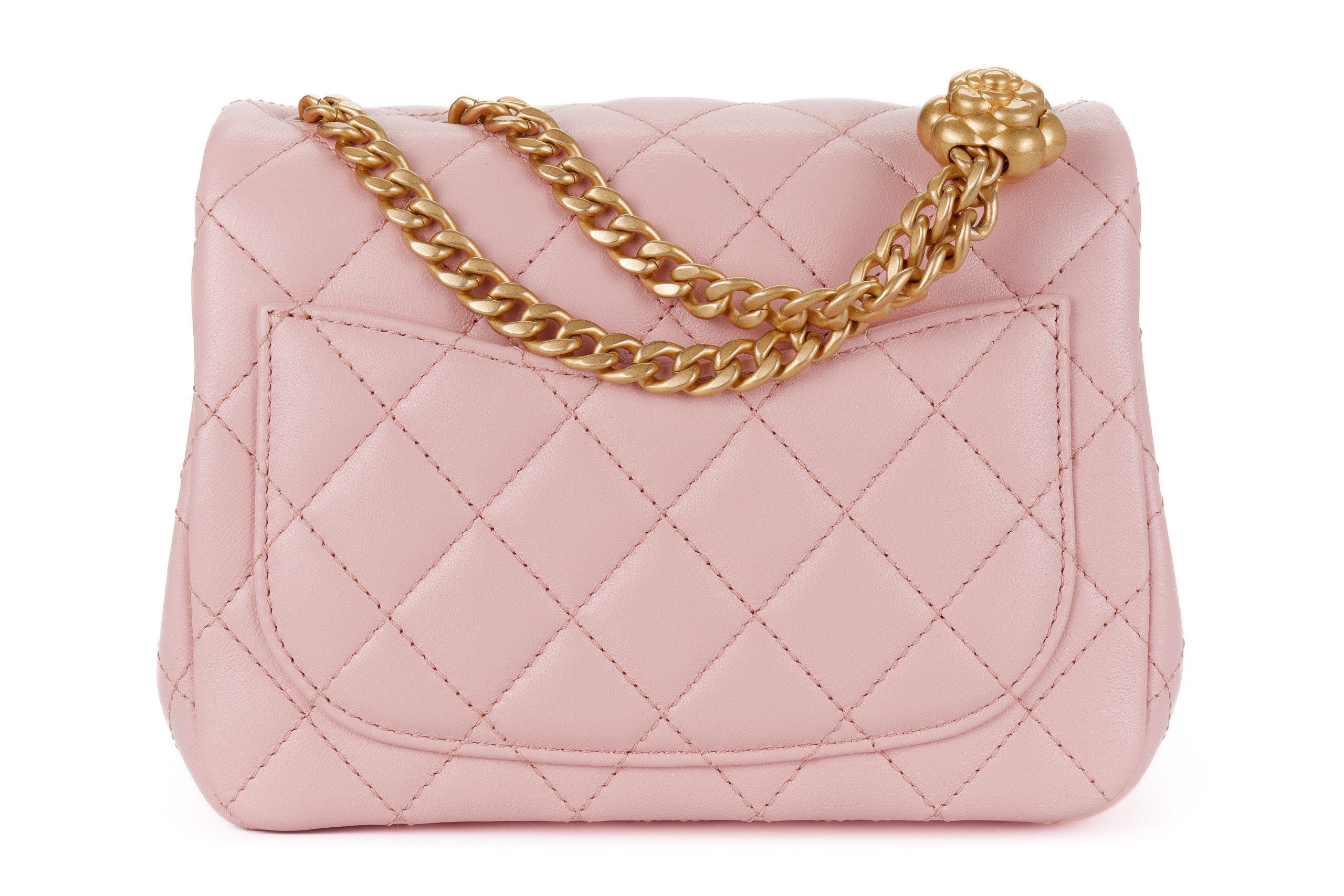 Chanel Pink Mini Square Flap Gold Hardware - Luxury Shopping