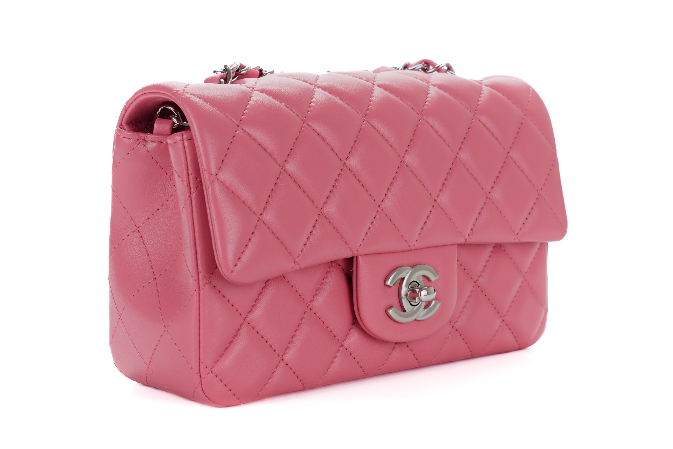 Chanel Mini Rectangular Pink Silver Hardware - Luxury Shopping
